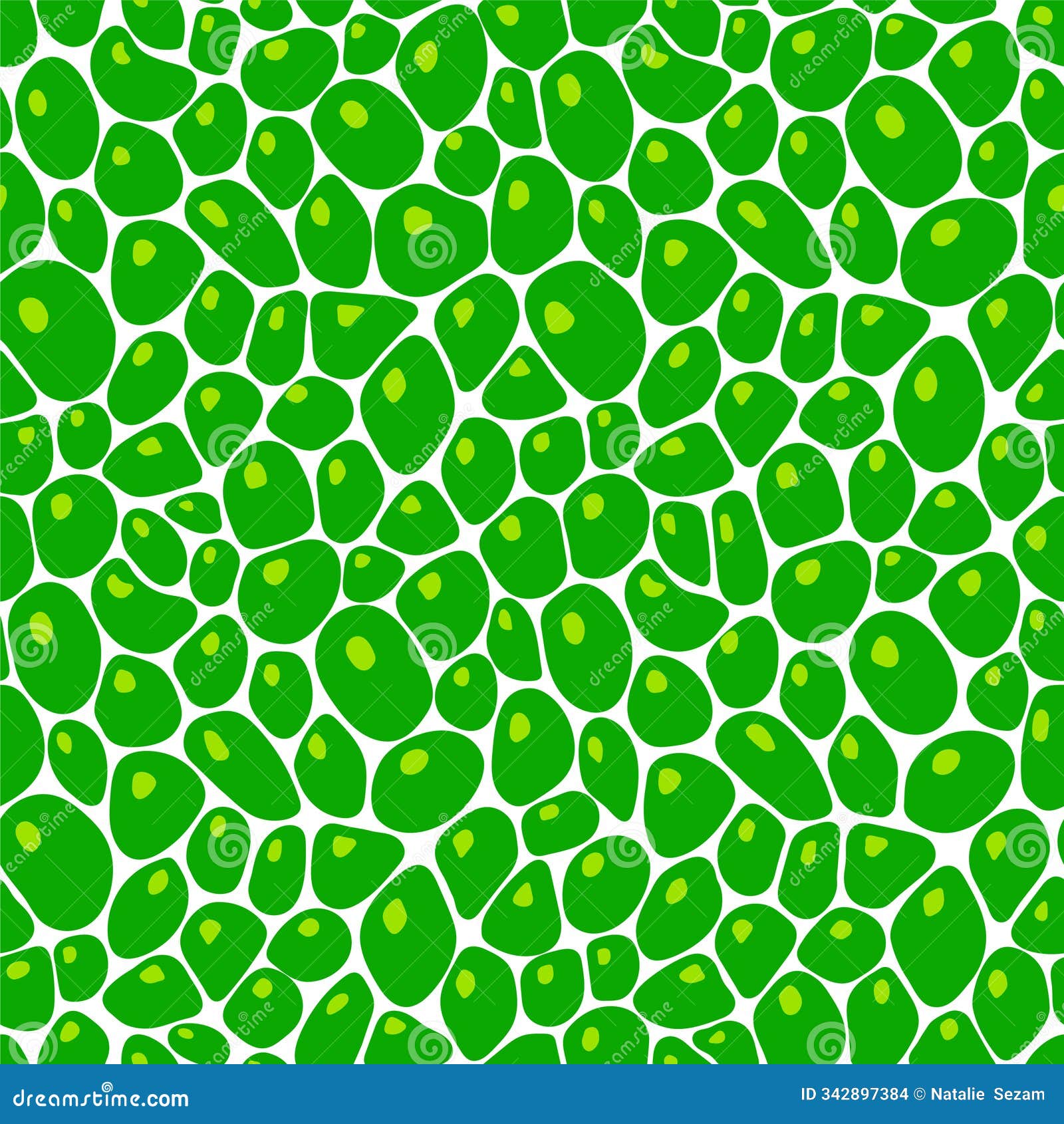 Green Cells Seamless Pattern. Leaf Structure Vector Illustration. Fresh ...