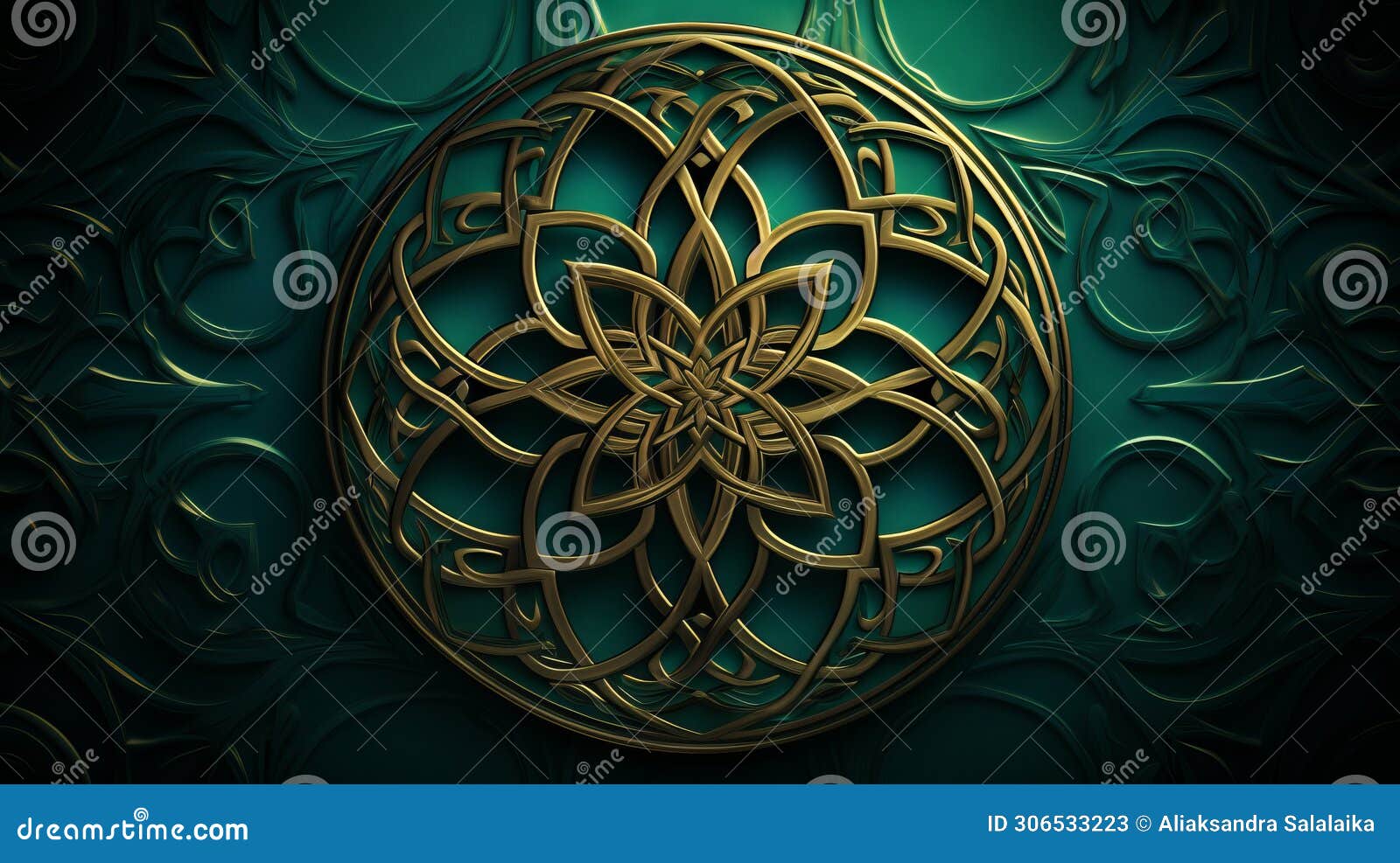 Green Celtic Patterns Abstract Background Design for Creative Projects ...