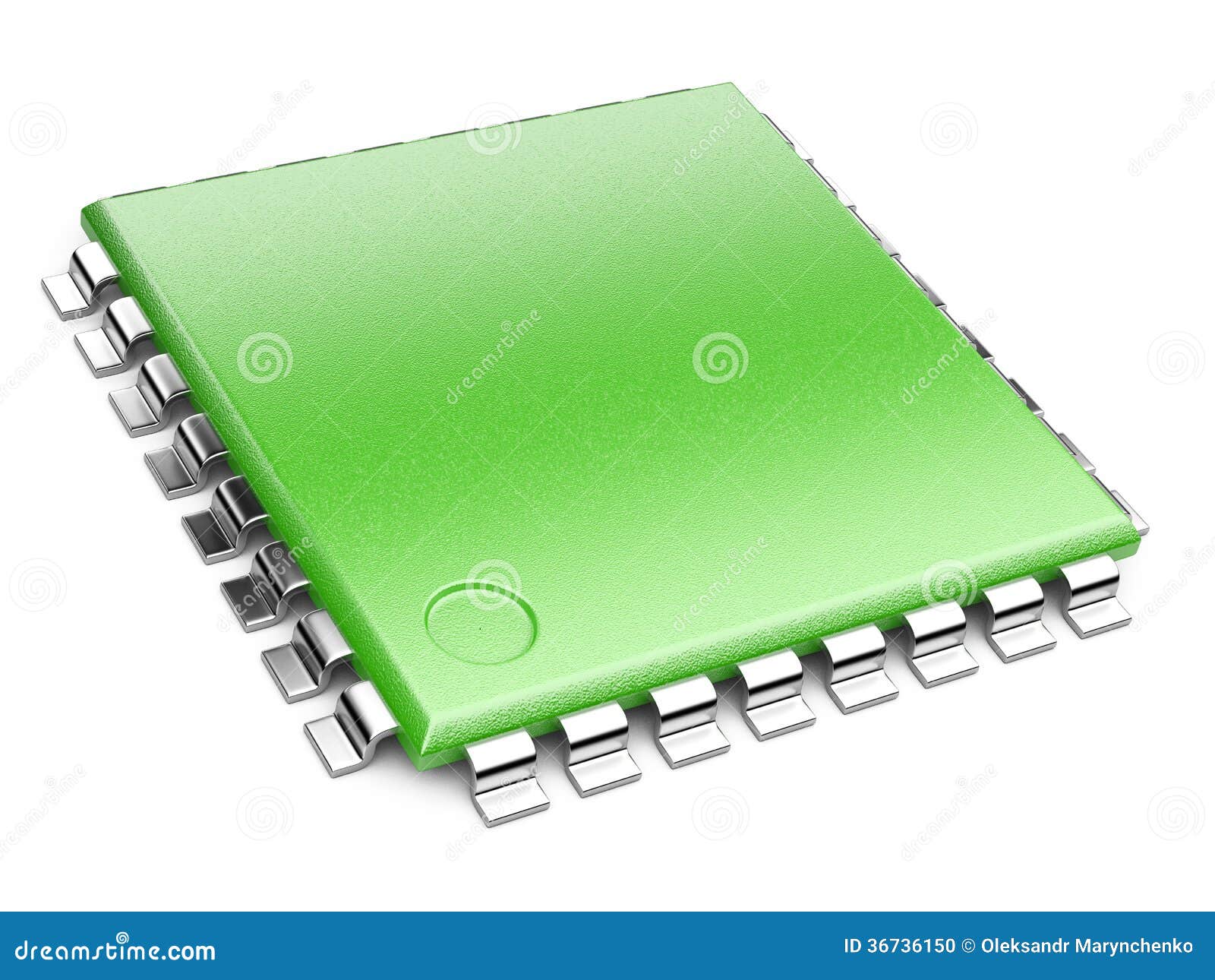 Green Central Processor Unit Concept. Eco Concept Stock Illustration ...