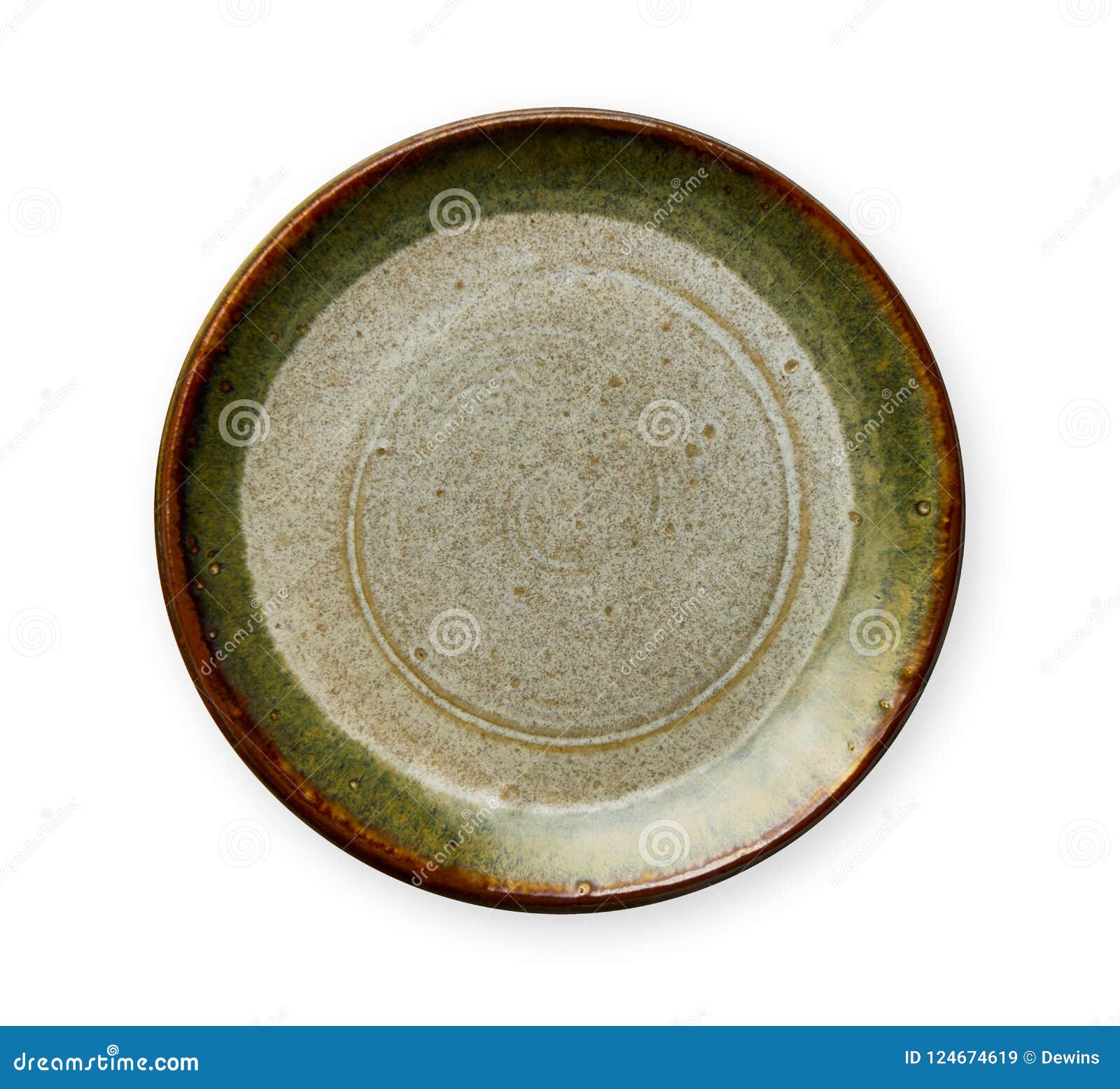 Green Ceramic Plate, Empty Plate with Granite Texture, View from Above ...