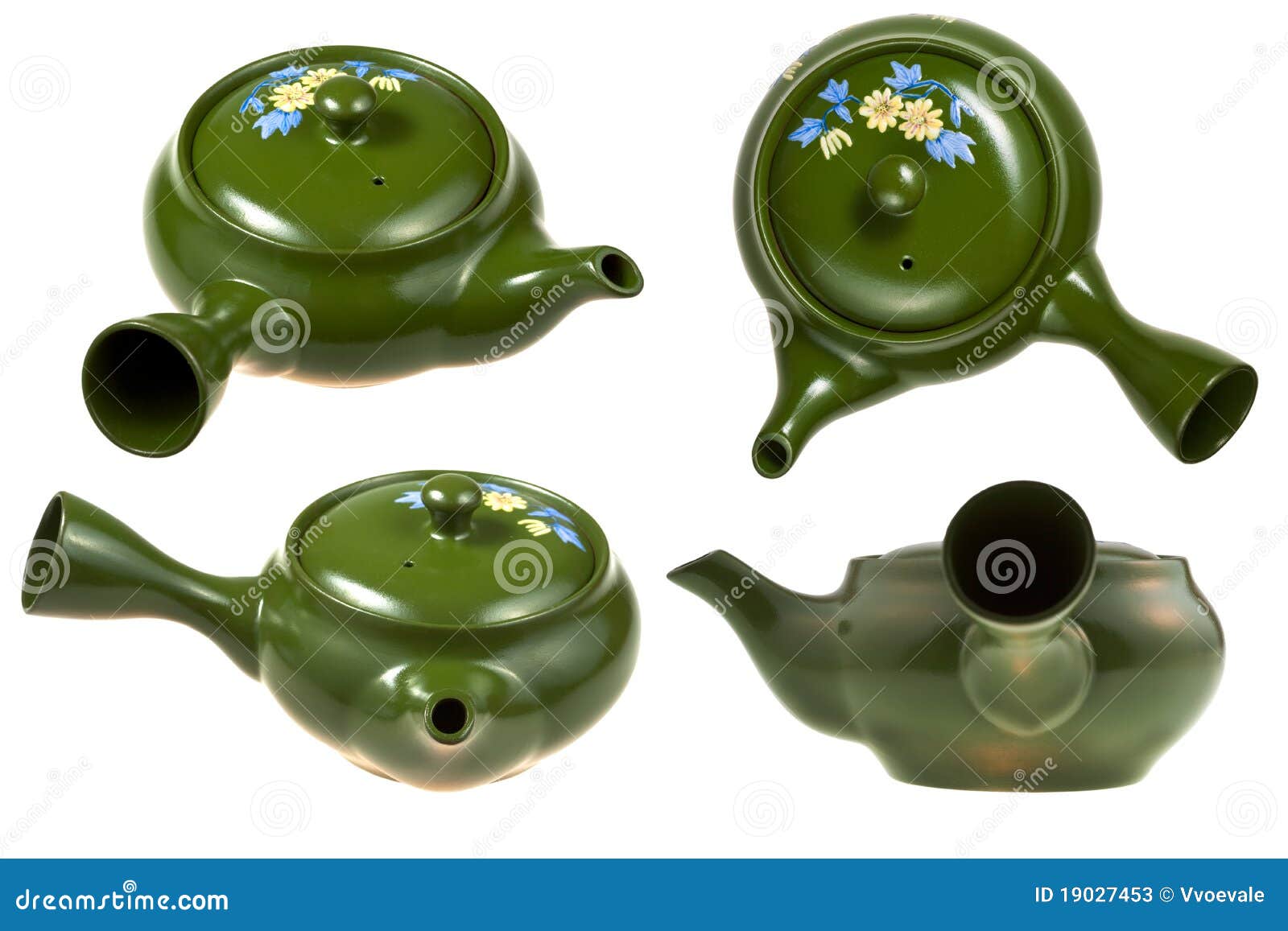 Green ceramic teaport stock image. Image of ornament - 19027453