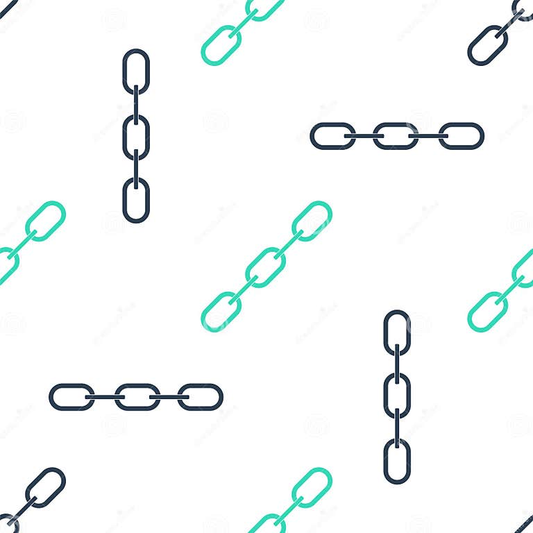 Green Chain Link Icon Isolated Seamless Pattern on White Background ...