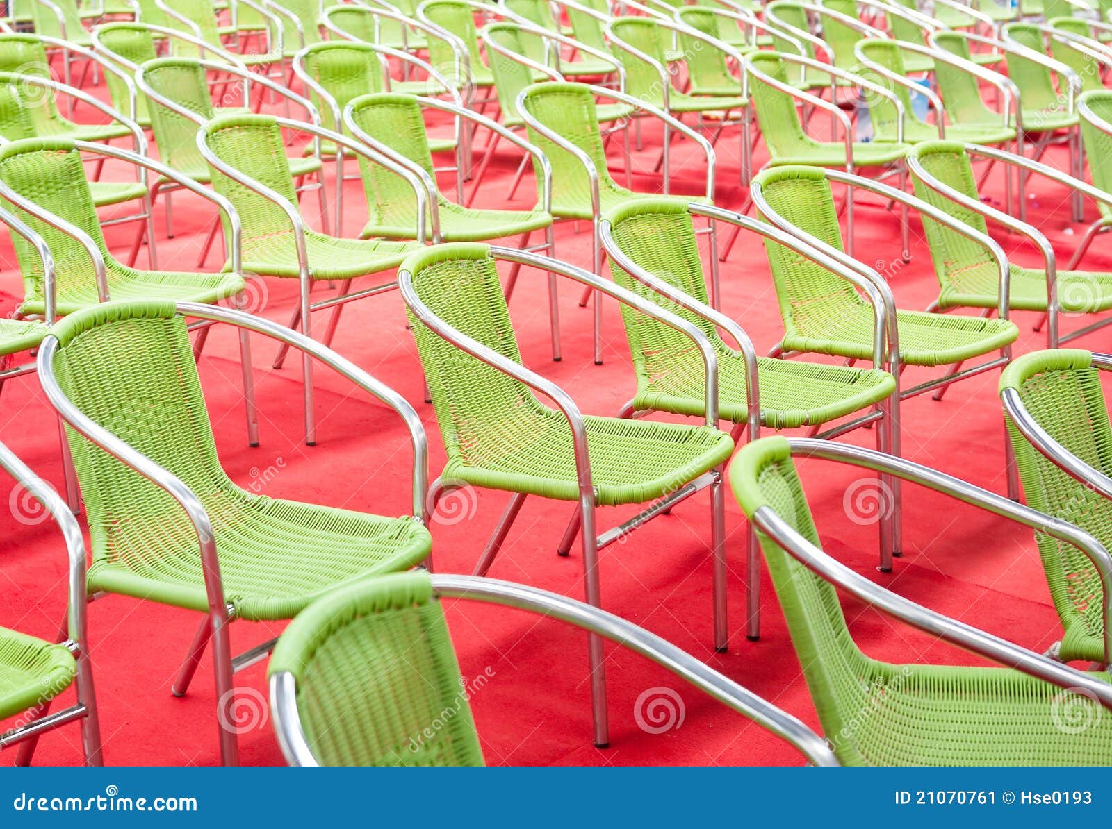 Green chairs rows stock image. Image of corporate, patterns - 21070761