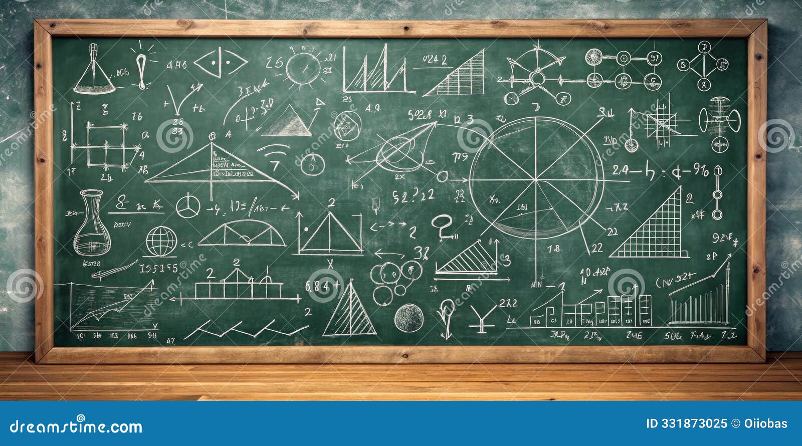 Green Chalkboard with Math and Science Equations, Mathematics, Science ...
