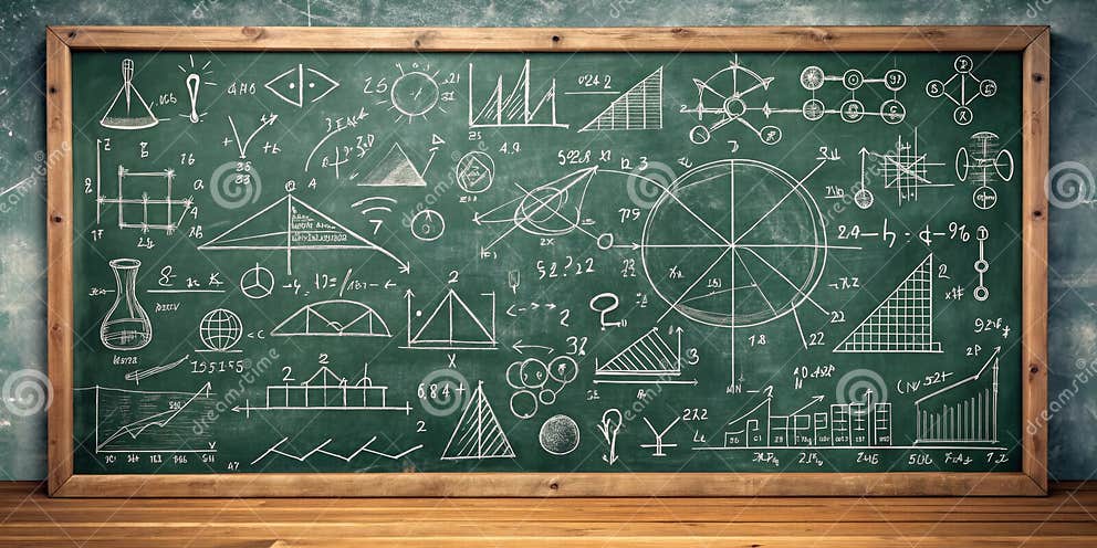Green Chalkboard with Math and Science Equations, Mathematics, Science ...