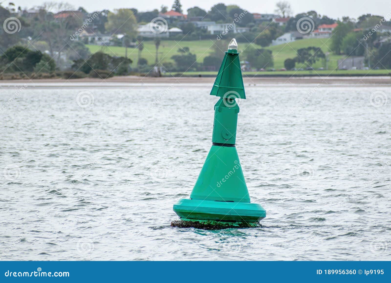 Green Channel Marker Beacon Buoy Stock Photo - Image of security ...