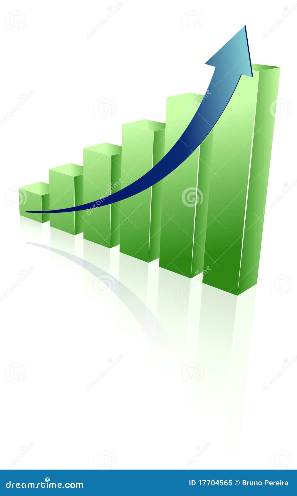 Green Bar Chart Business Growth With Rising Up Arrow Royalty-Free Stock ...