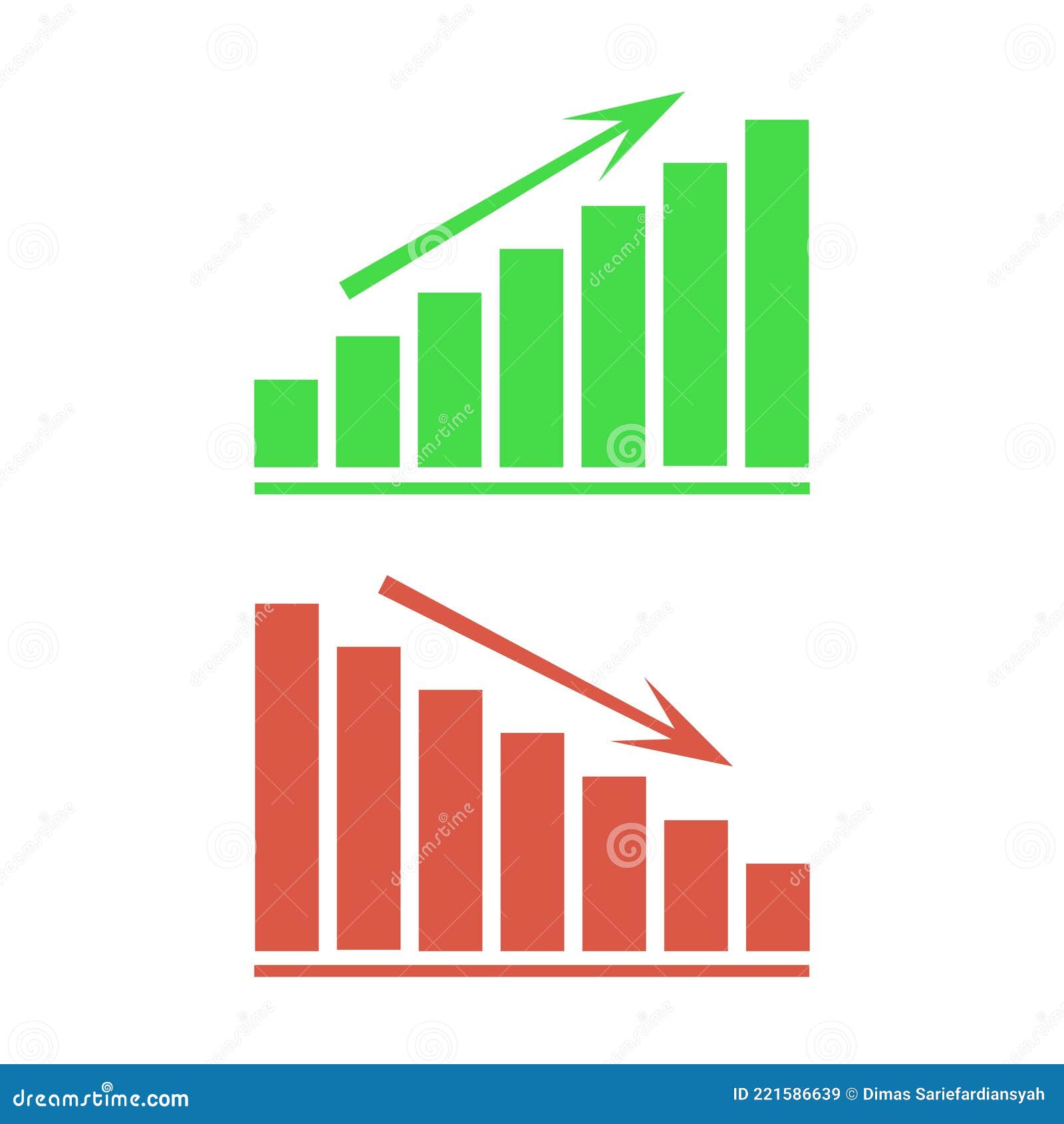 Green Chart Up and Red Chart Down Stock Trading Traffic Vektor Eps ...