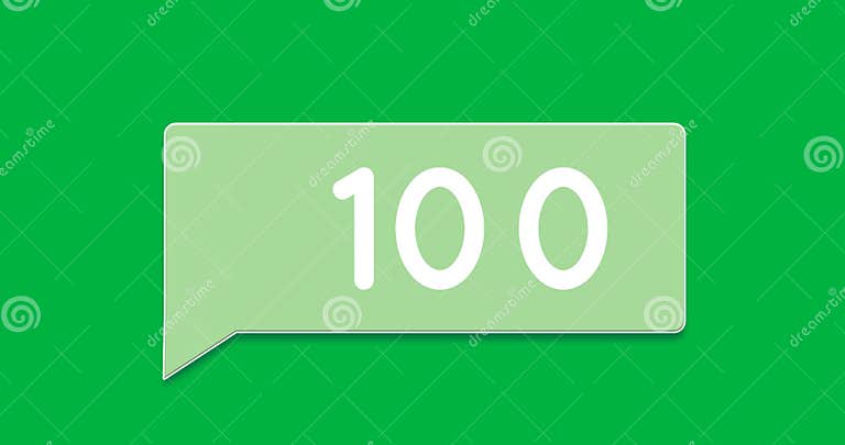 Green chat box numbers 4k stock illustration. Illustration of white ...