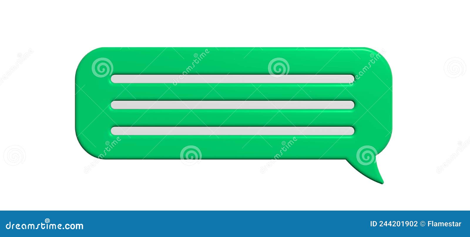 Green Chat Bubble 3d Isolated on White. 3d Vector. Stock Vector ...