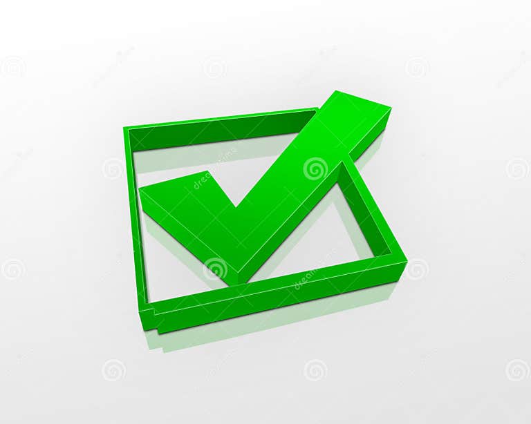 Green check box stock illustration. Illustration of afirmative - 10764418