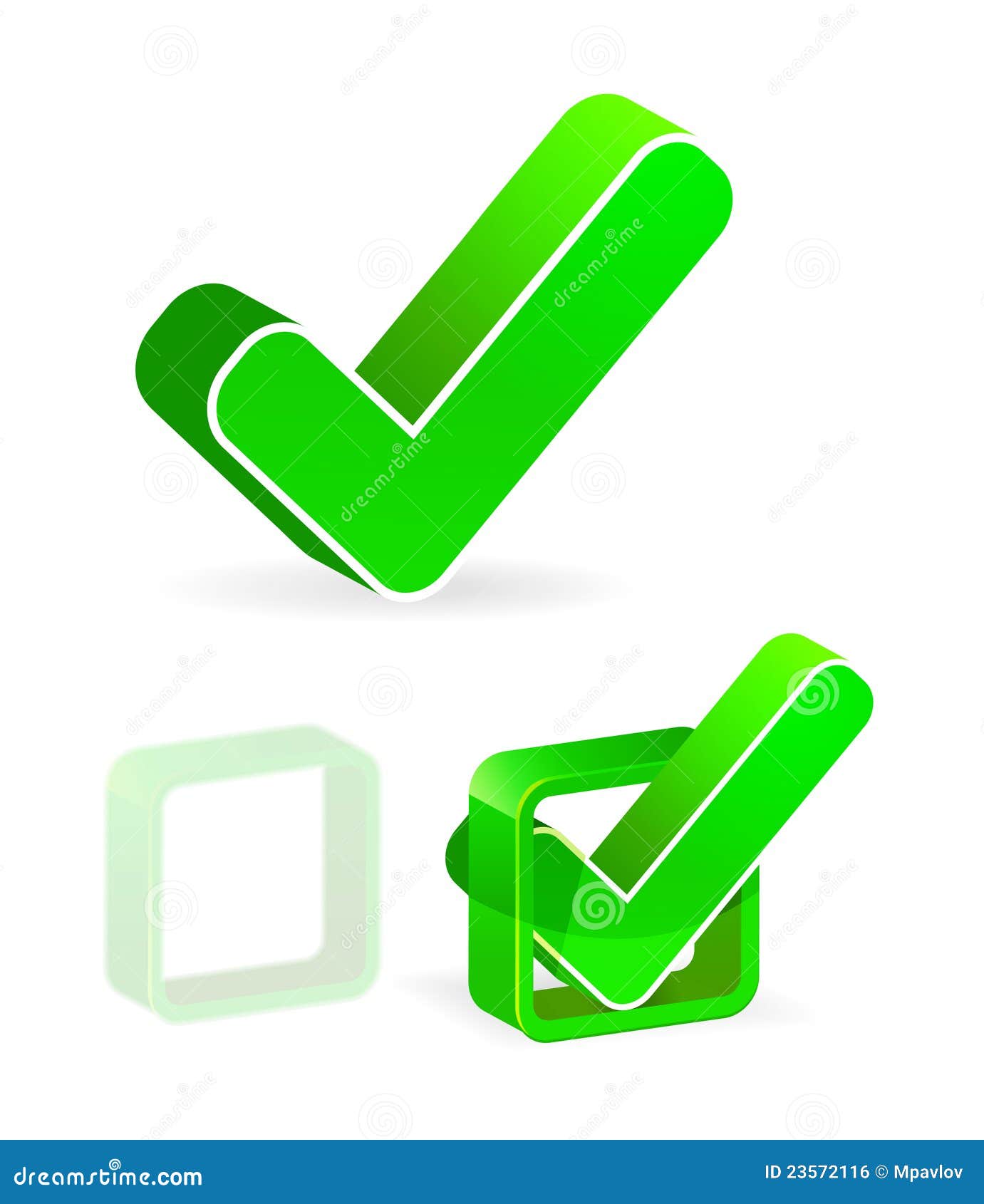 Green check box stock vector. Illustration of square - 23572116