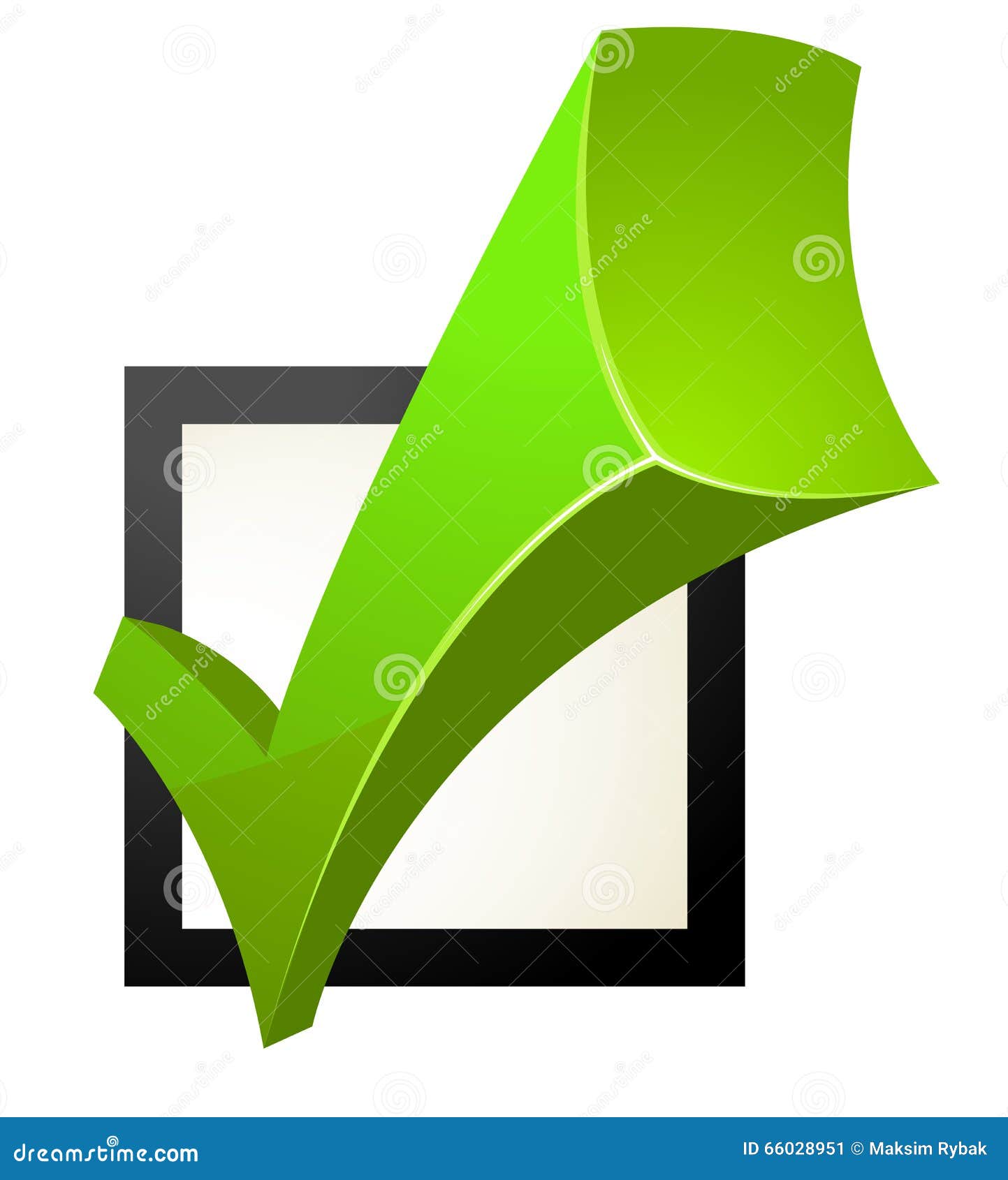 Green Check Box with Check Mark Stock Vector - Illustration of golden ...