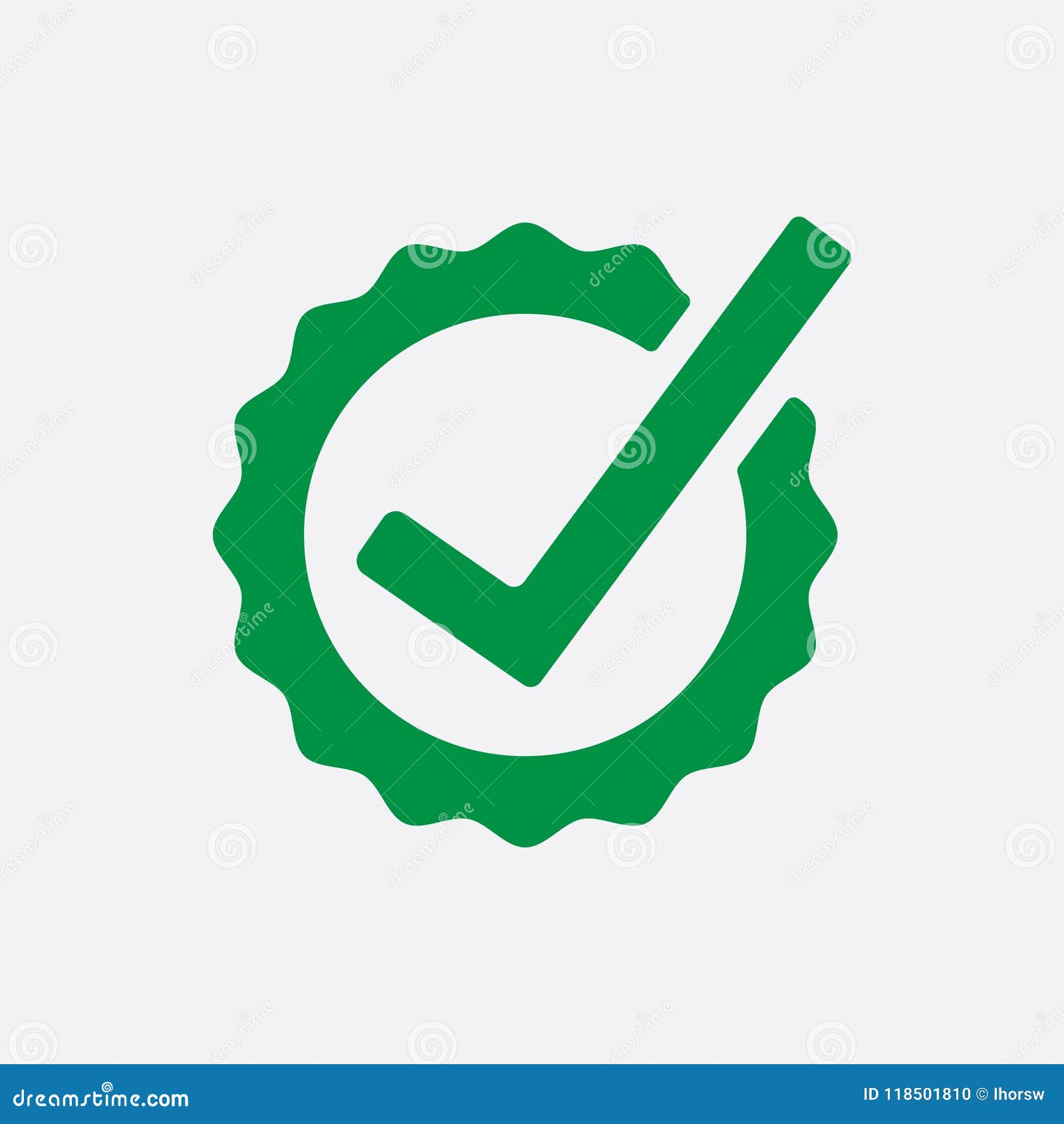 Green Check List Button Icon. Check Mark in Round Sign. Vector ...