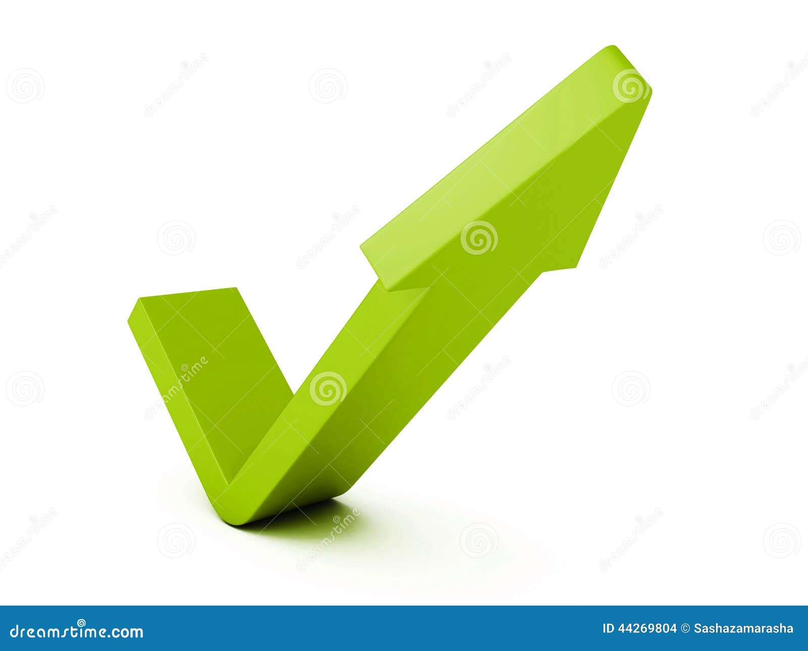 Green Check Mark Arrow on White Background Stock Illustration ...
