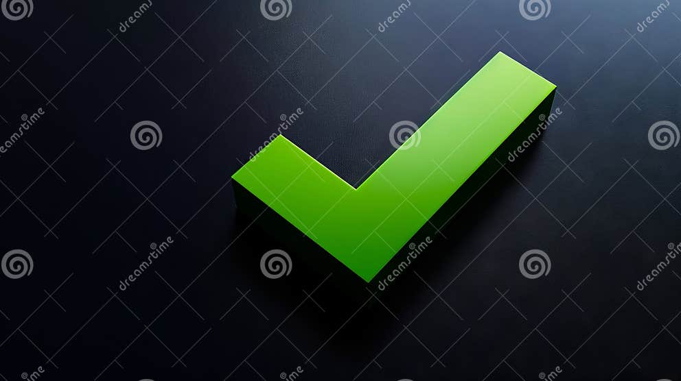 A Green Check Mark on a Black Background Stock Illustration ...