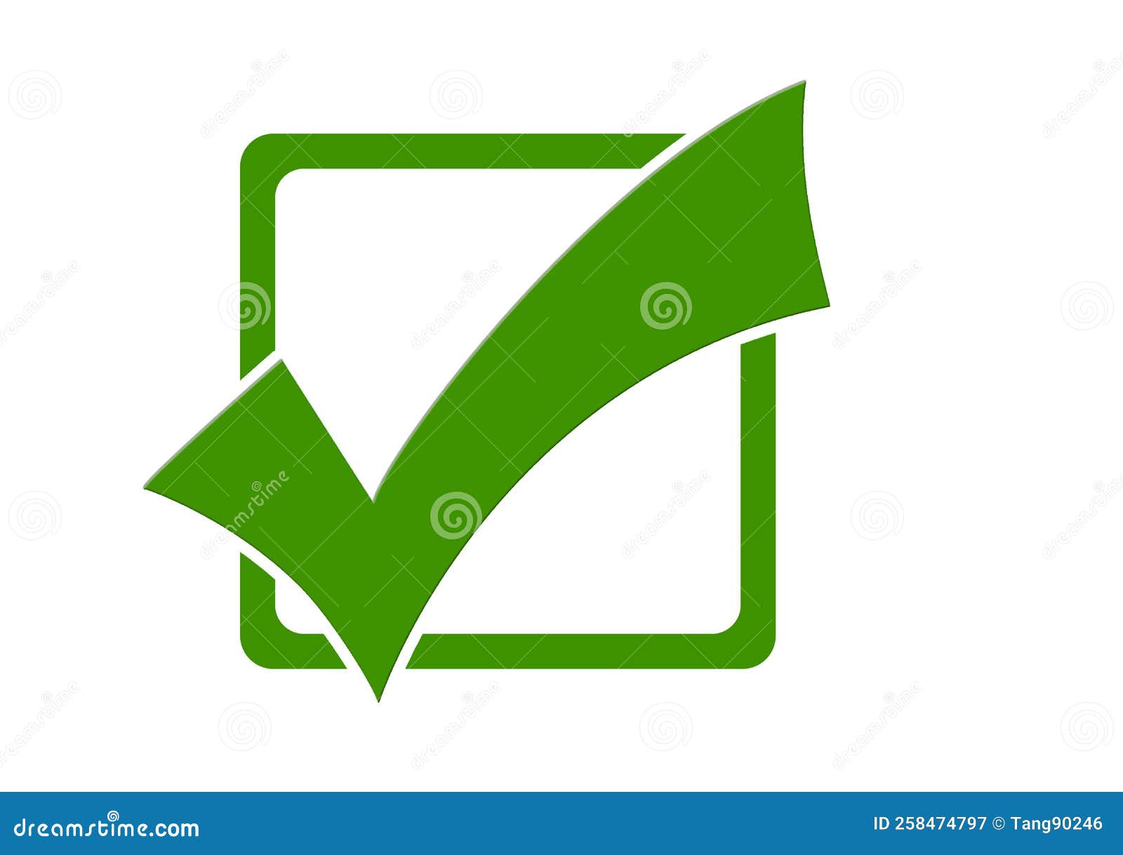 Green Check Mark with Green Box Isolated Stock Illustration ...