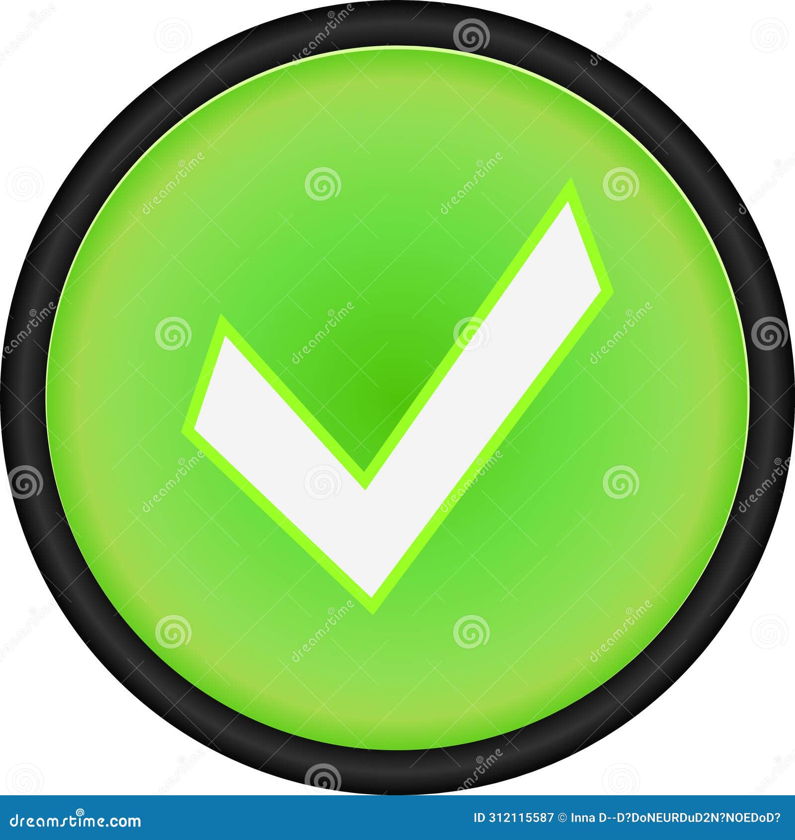 Green check mark button stock illustration. Illustration of circle ...