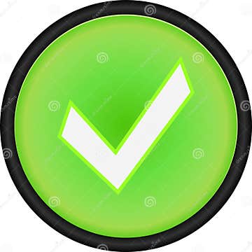 Green check mark button stock illustration. Illustration of circle ...