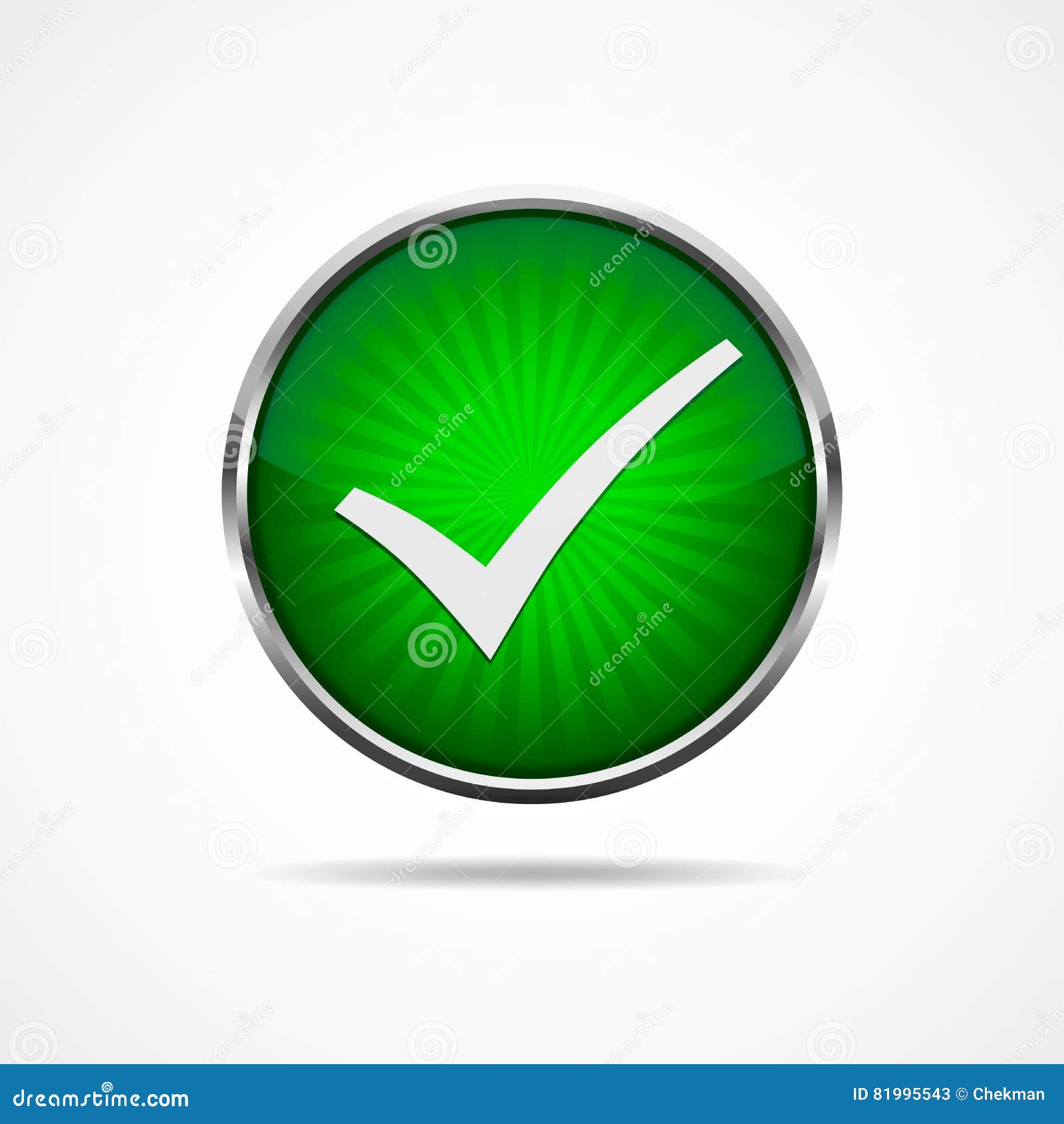 Green Check Mark Button. Vector Illustration. Royalty-Free Cartoon ...