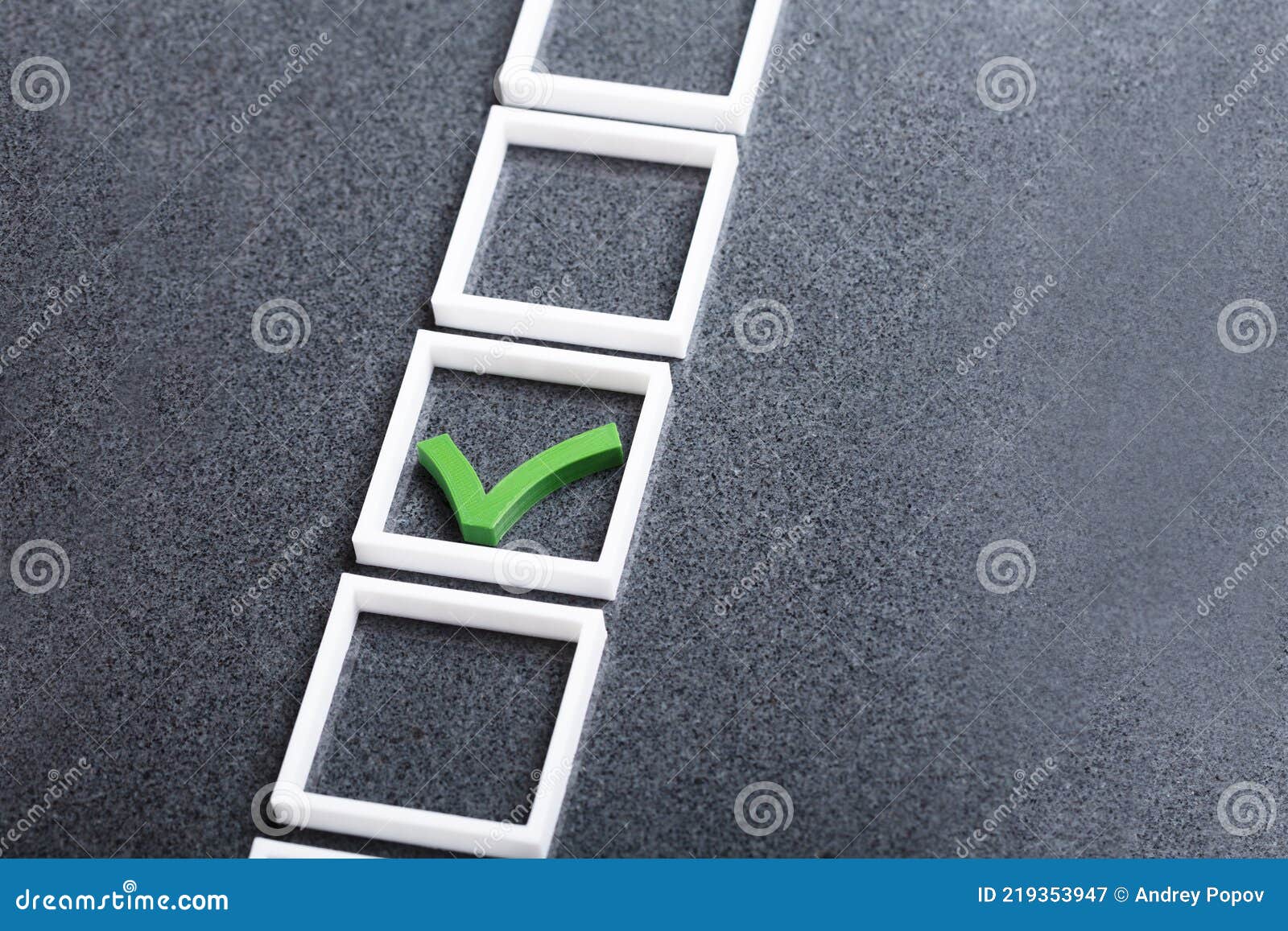 Green Check Mark in Checkbox Stock Image - Image of good, indoors ...