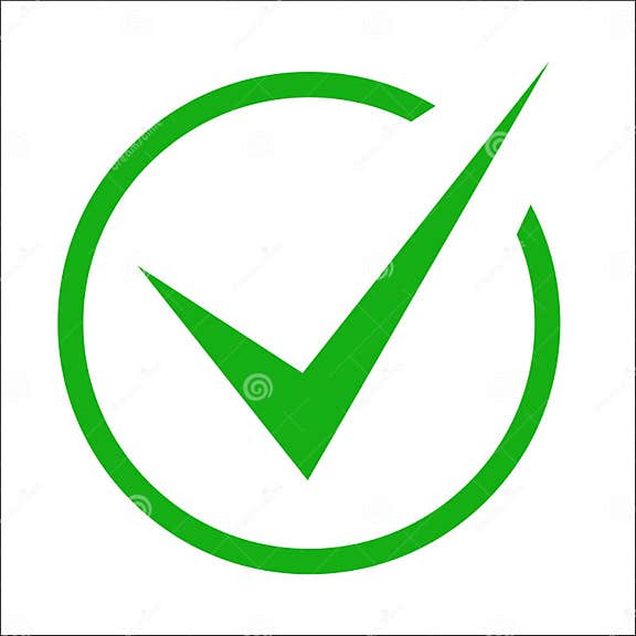 Green Check Mark in the Circle Icon Stock Illustration - Illustration ...