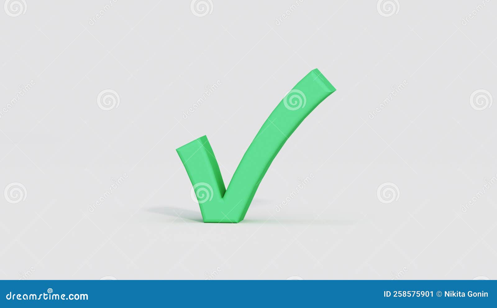 Green Check Mark 3D Render Illustration Stock Illustration ...