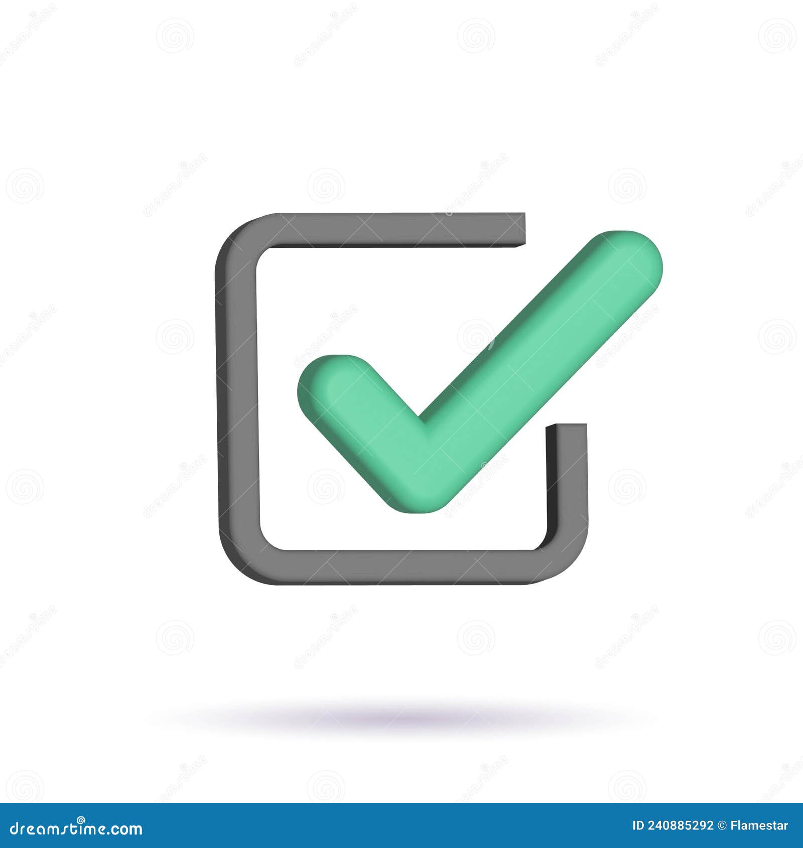 Green Check Mark 3d Vector Icon. Agreement Symbol of User Approval ...