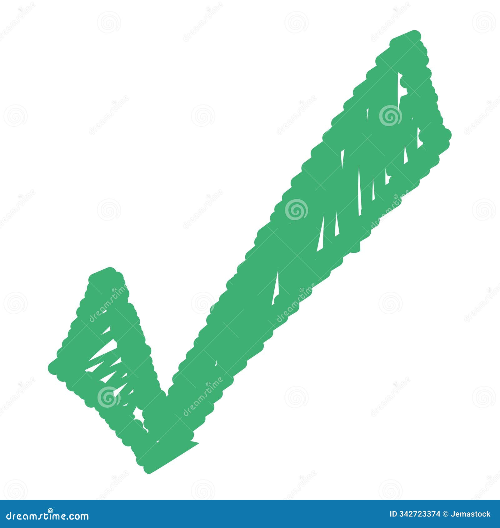 Green Check Mark Hand Drawn Stock Illustration - Illustration of mark ...