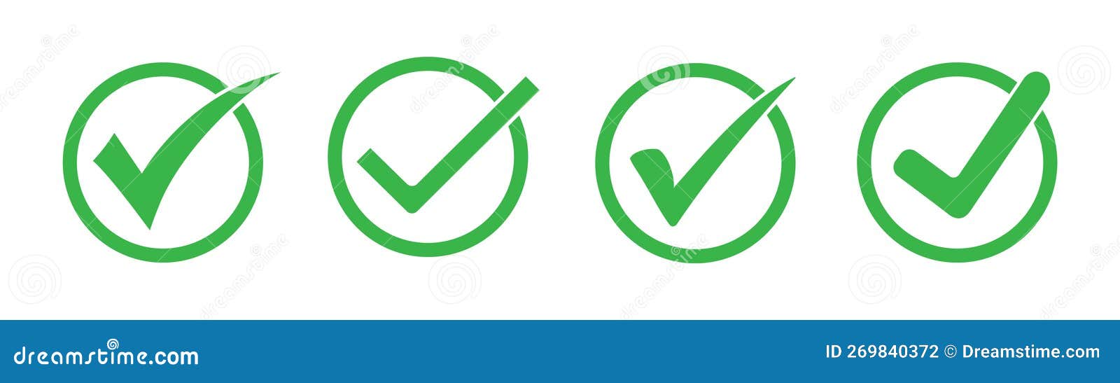 Green Check Mark Icon in a Circle. Check Mark Icon Set, Correct Mark ...