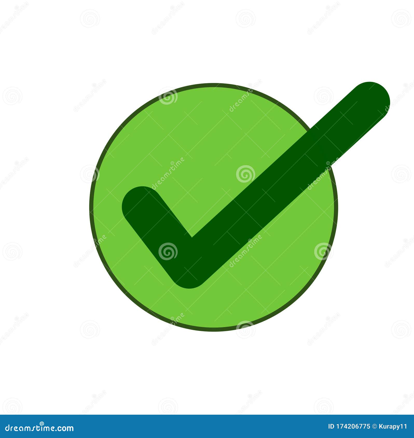 Green Check Mark Icon in a Circle. Tick Symbol in Green Color. Stock ...