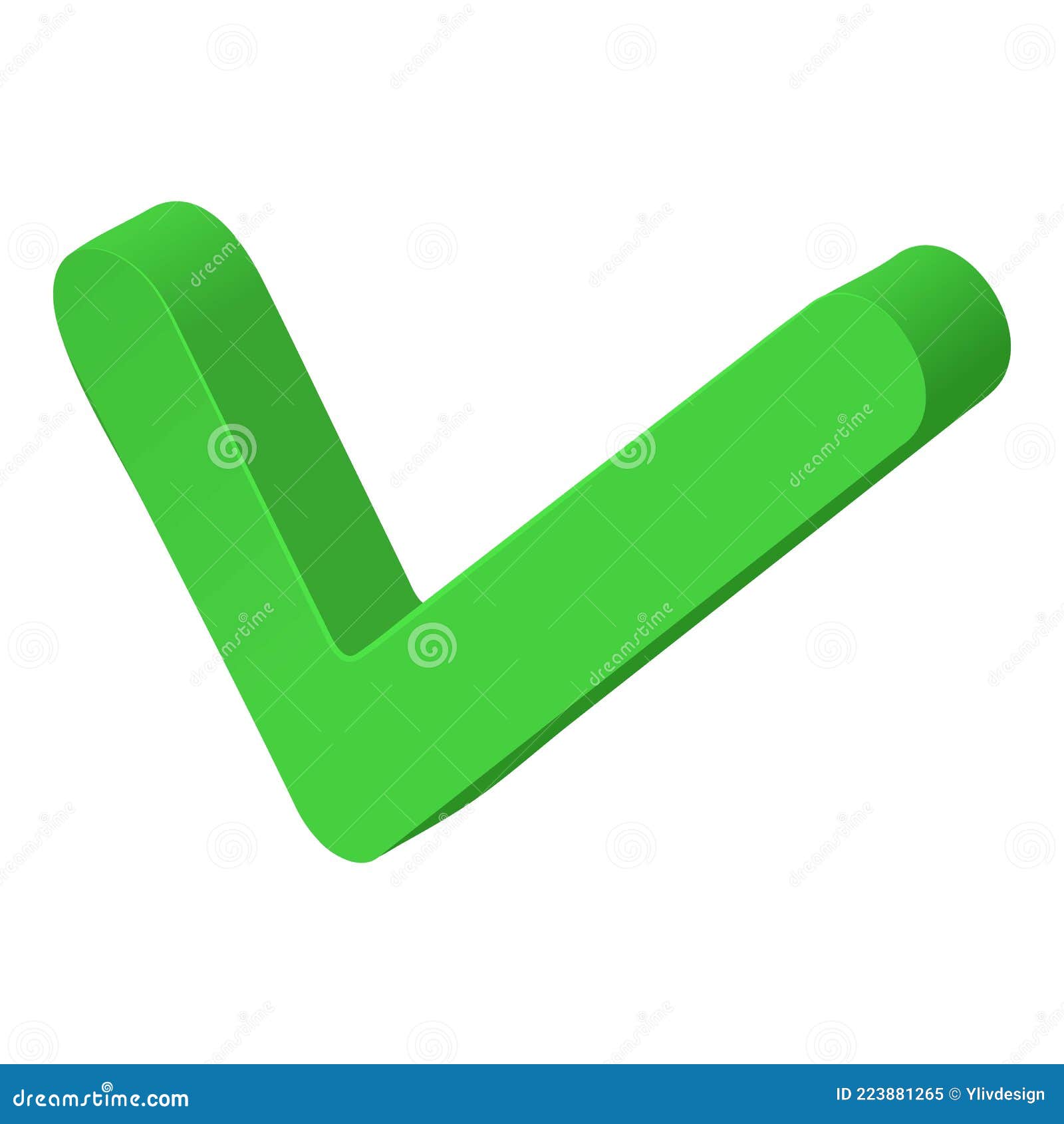 Green Check Mark Icon Isometric Vector. Tick Symbol Stock Vector ...