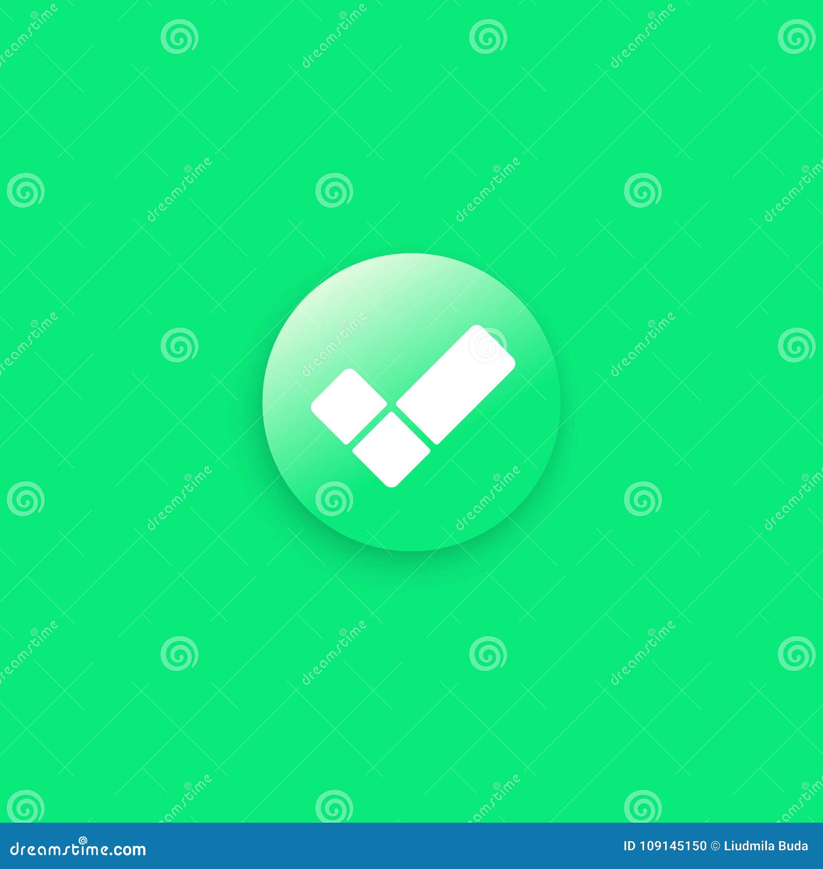 Green Check Mark Icon stock vector. Illustration of isolated - 109145150