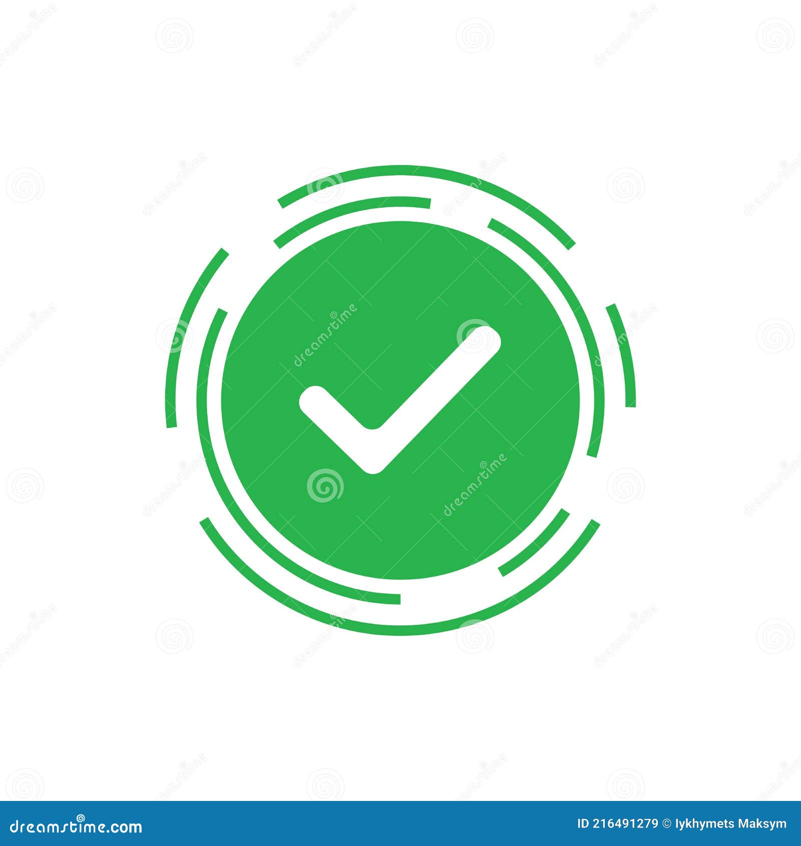 Green Check Mark Icon Vector Design on White Background Trendy Style ...