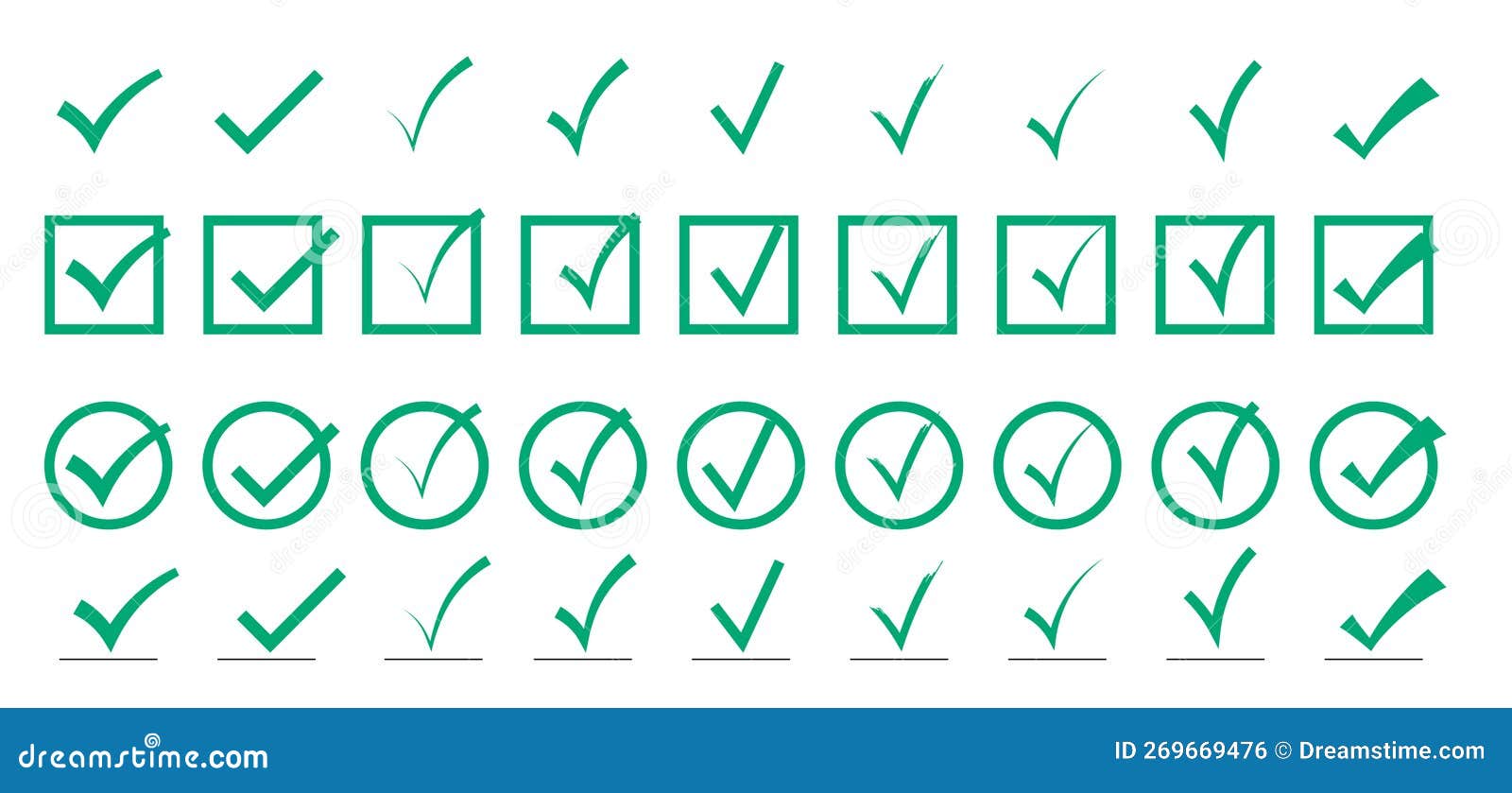 Green Check Mark Icon. Check The Mark Vector Icon. Vector Symbols Set ...