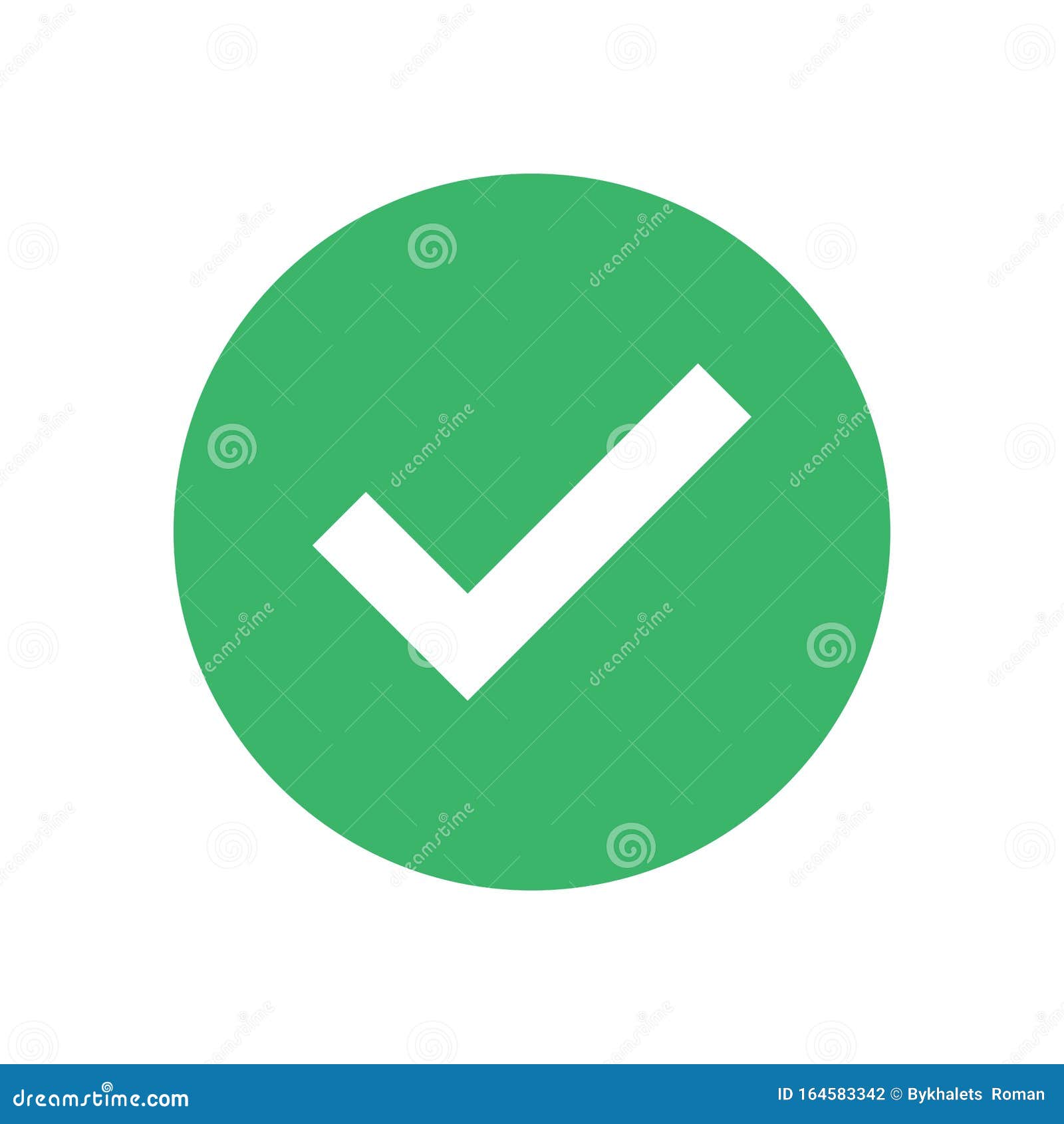 Green Check Mark Isolated on White Background. Approved Sign Agree ...