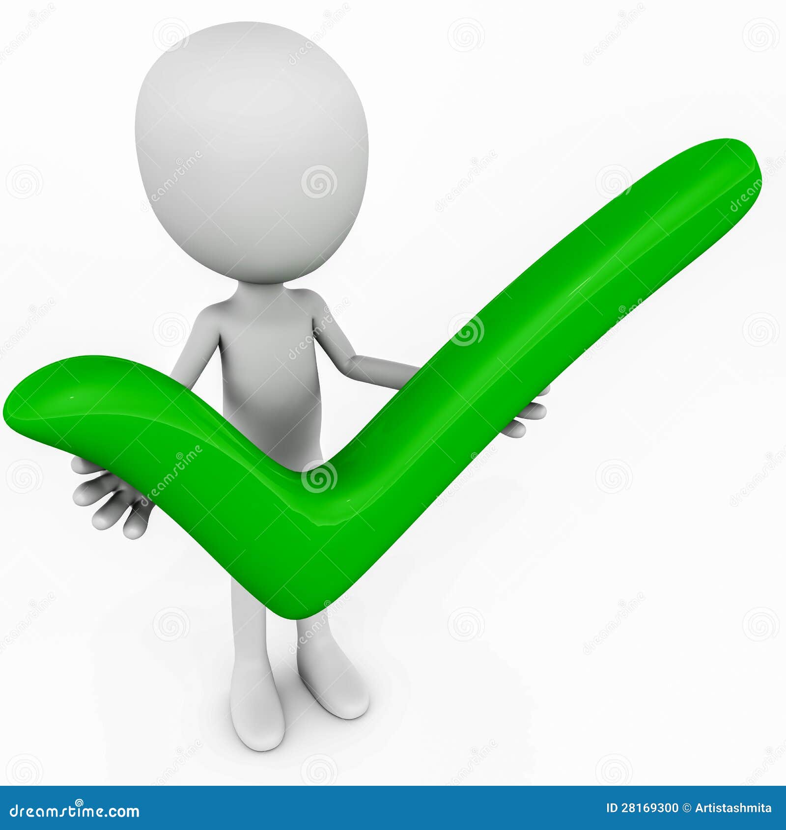 Green Check Mark Man Stock Photography | CartoonDealer.com #28169300