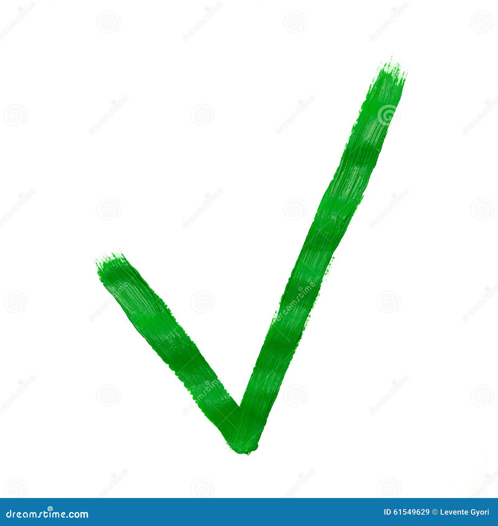 Green check mark painted stock image. Image of gloss - 61549629