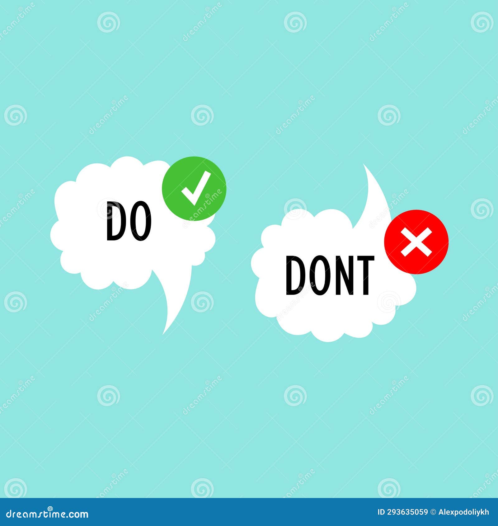 Green Check Mark and Red Cross Color Element. Do, Dont Vector Icon ...