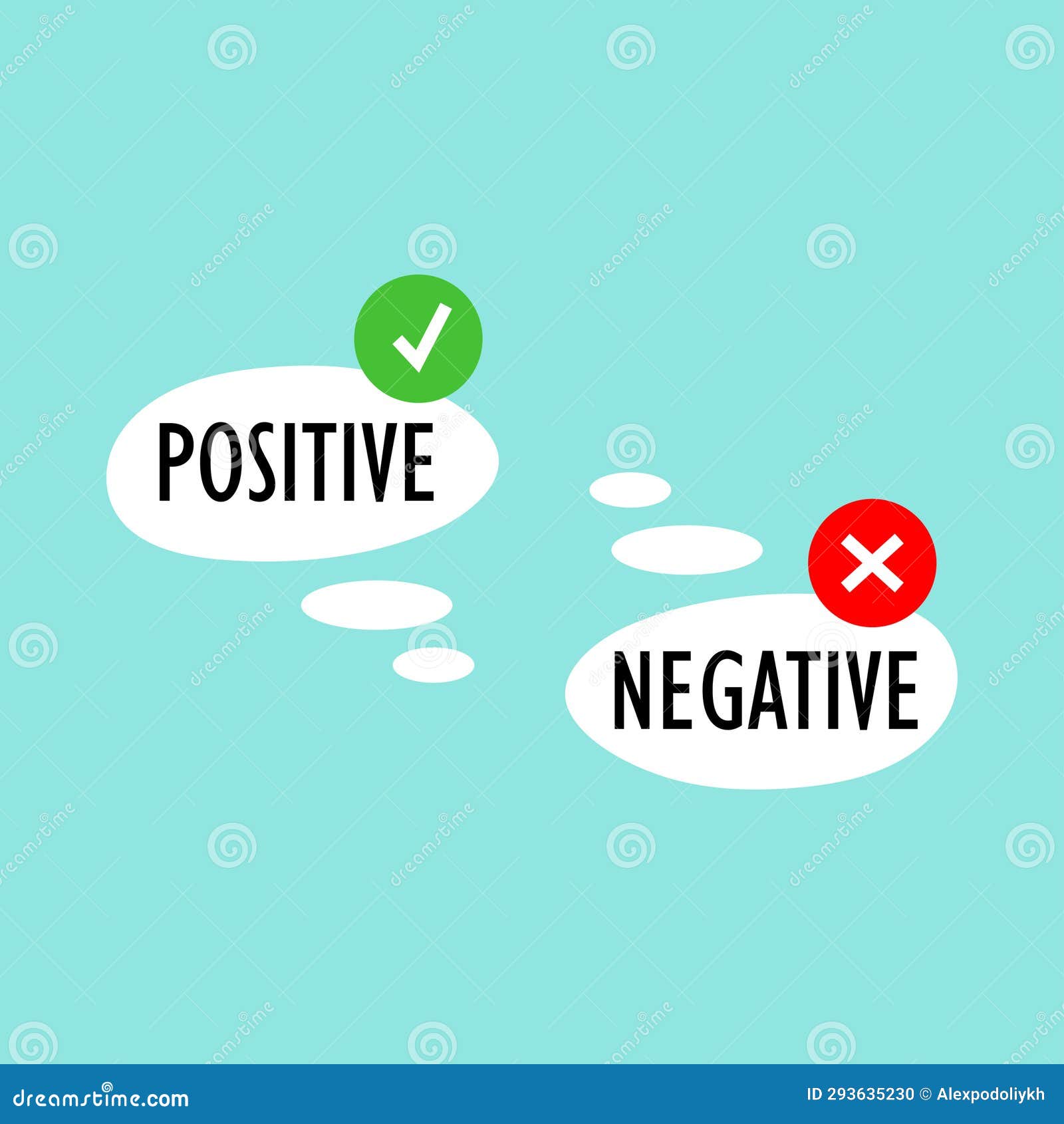 Green Check Mark and Red Cross Color Element. Positive, Negative Vector ...