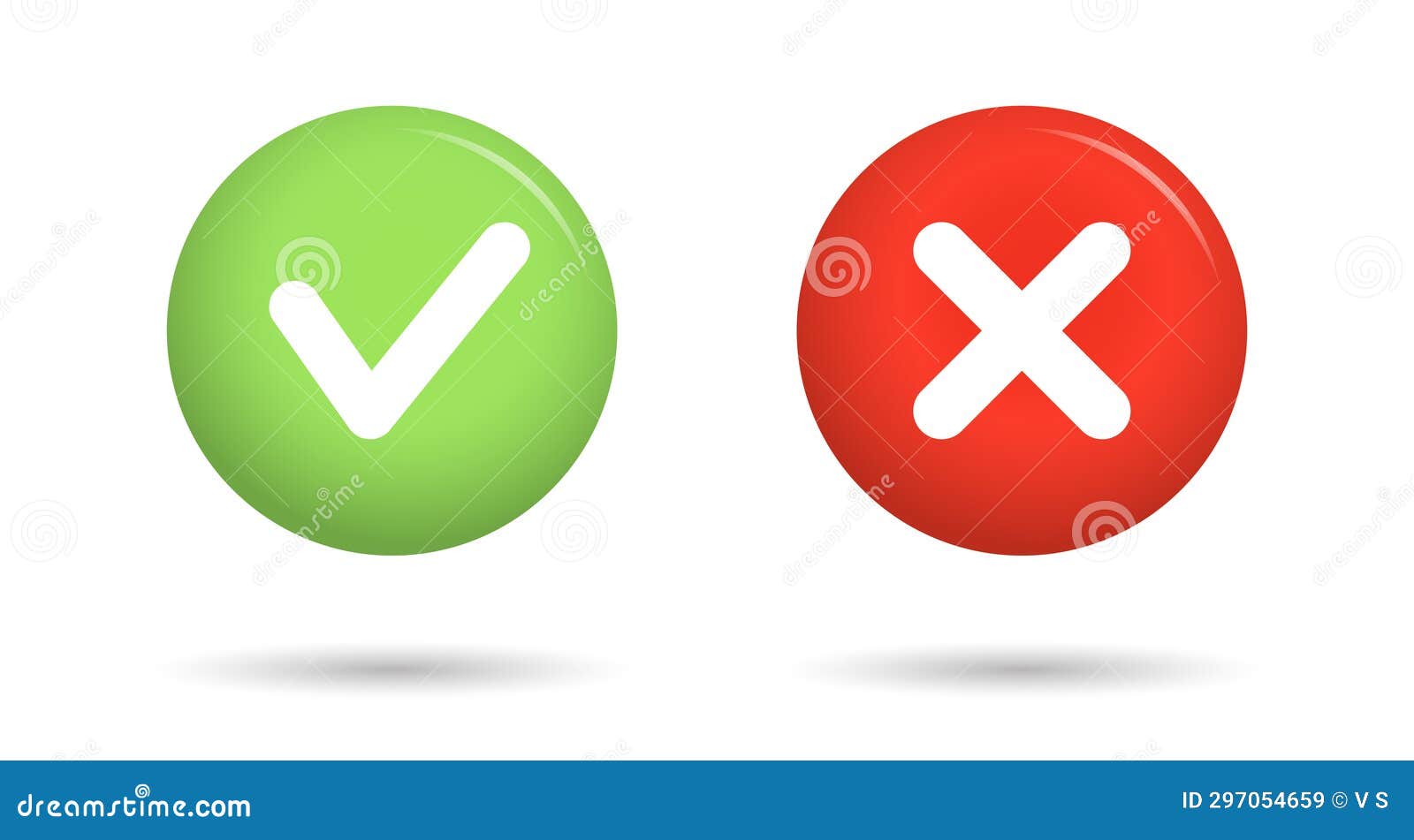 Green Check Mark And Red Cross Icon. Isolated Checkmarks, Checklist ... Green Check Mark And Red Cross Icon. Isolated Checkmarks, Checklist ...