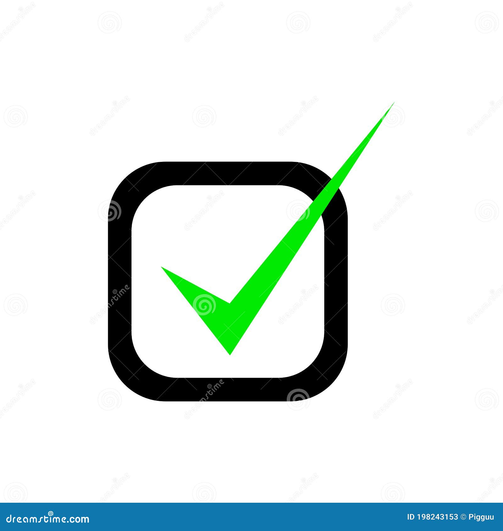 Green Check Mark Black Background