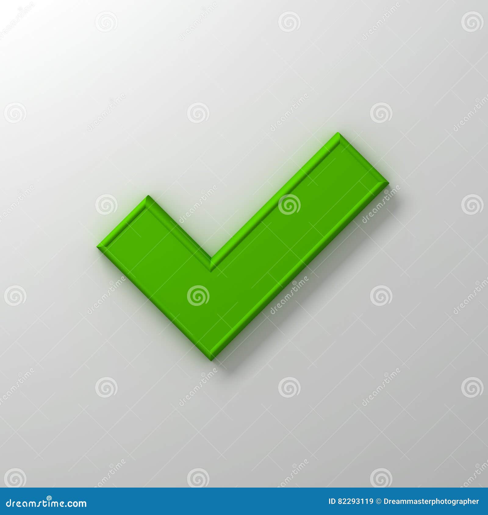 Green Check Mark or Tick Abstract on White Wall Background with Shadow ...