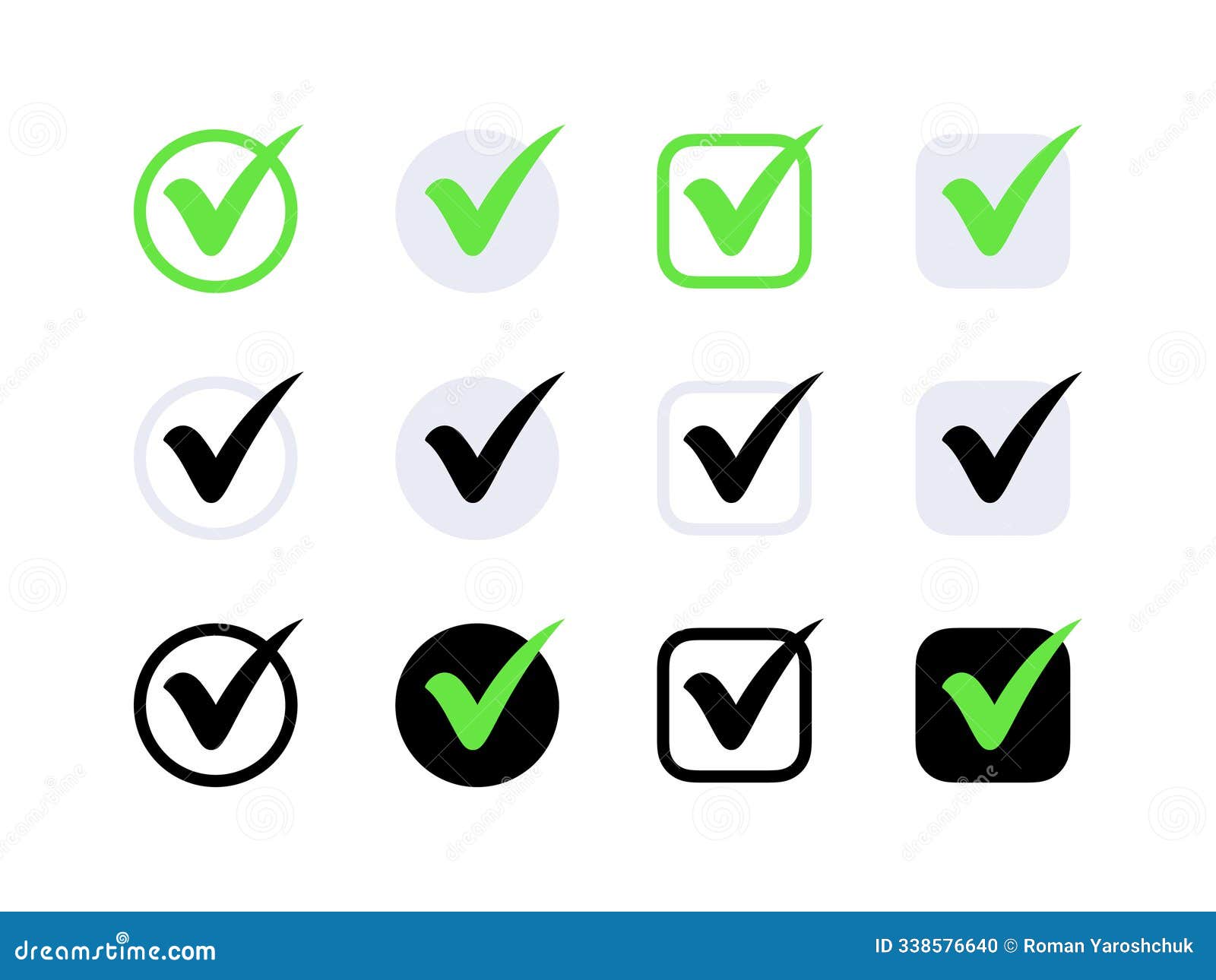 Green Check Mark. Tick Symbols Stock Illustration - Illustration of ...