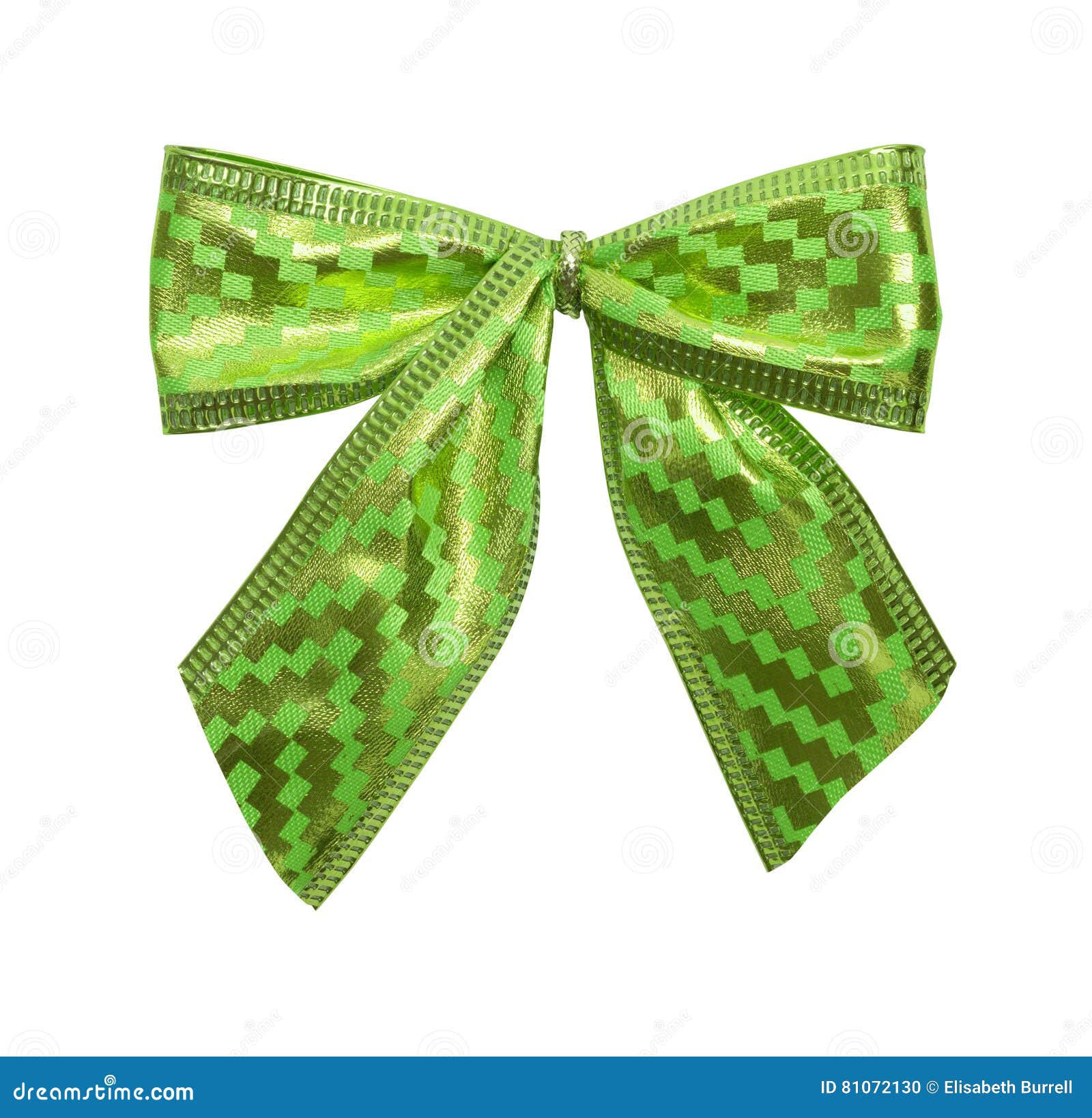 Green Checkered Bow stock photo. Image of holiday, ribbon - 81072130