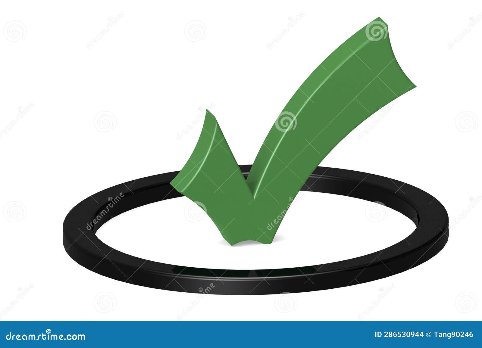 Green Checkmark with Black Round Circle Stock Illustration ...