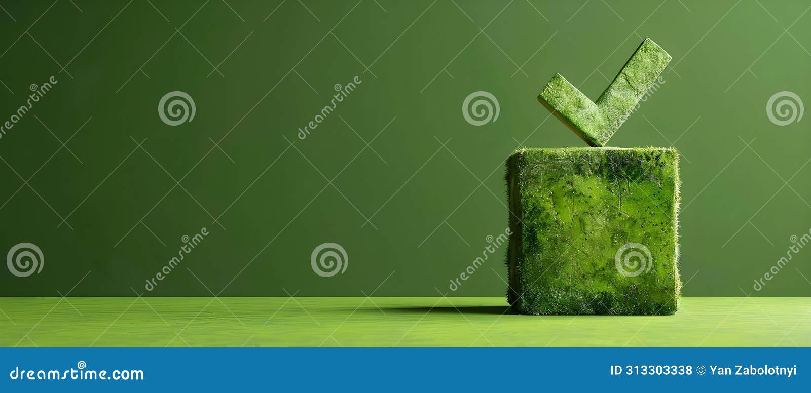 Green Checkmark in a Box Symbolizing Voting Elections Choice and ...