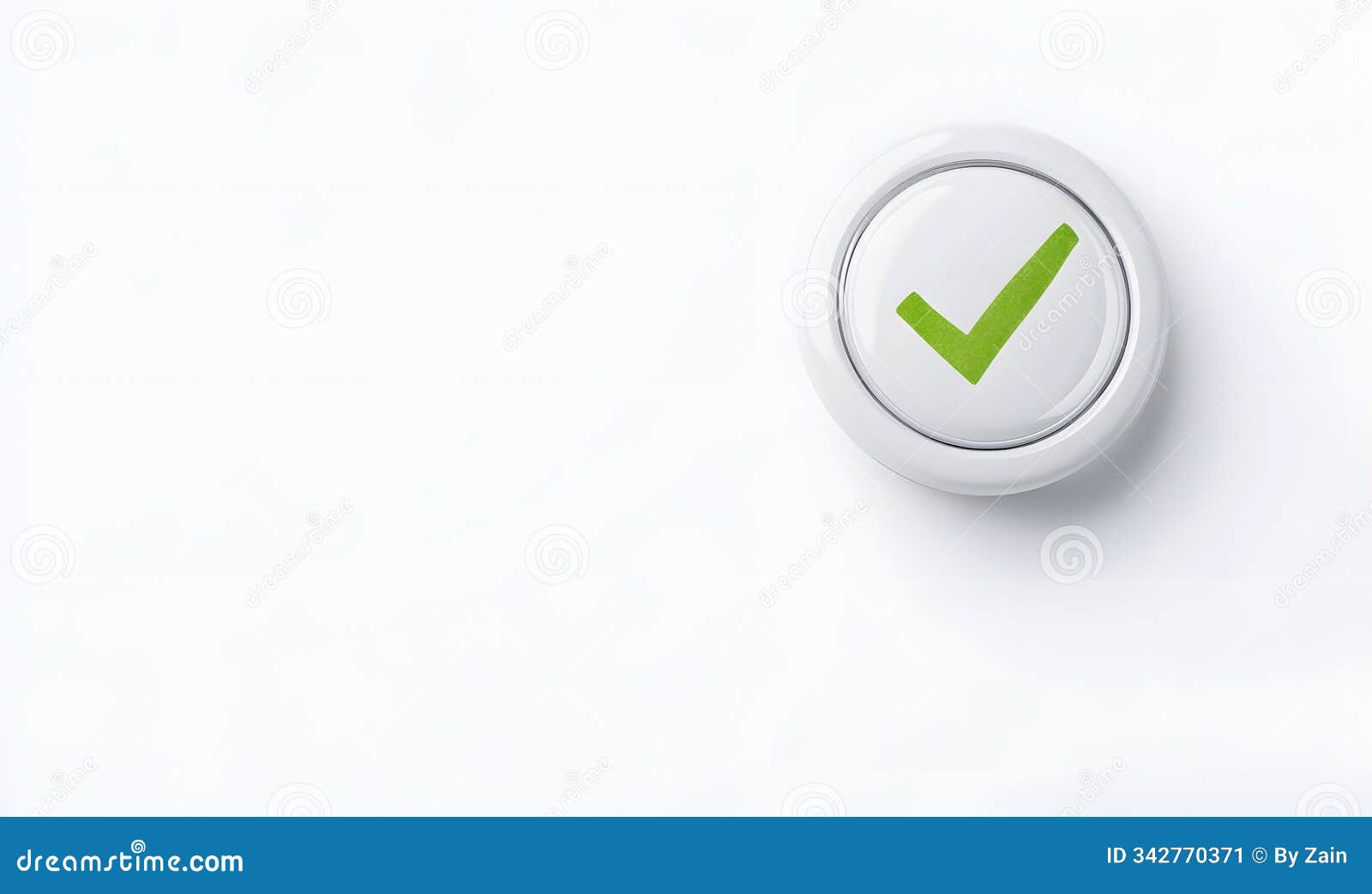 Green Checkmark Button Icon Isolated on White Background Symbol of ...
