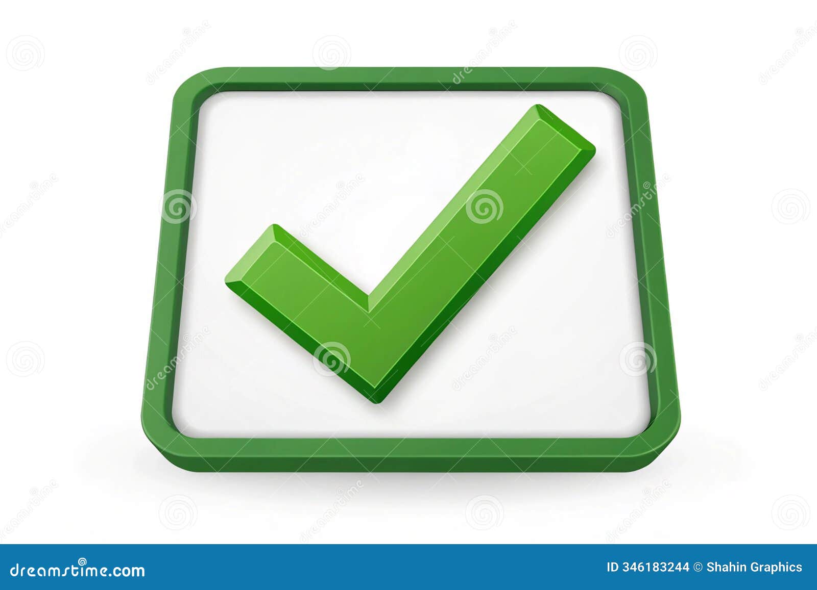 Green Tick Checkmark Icon for Checkbox Marker Symbol Stock Illustration ...