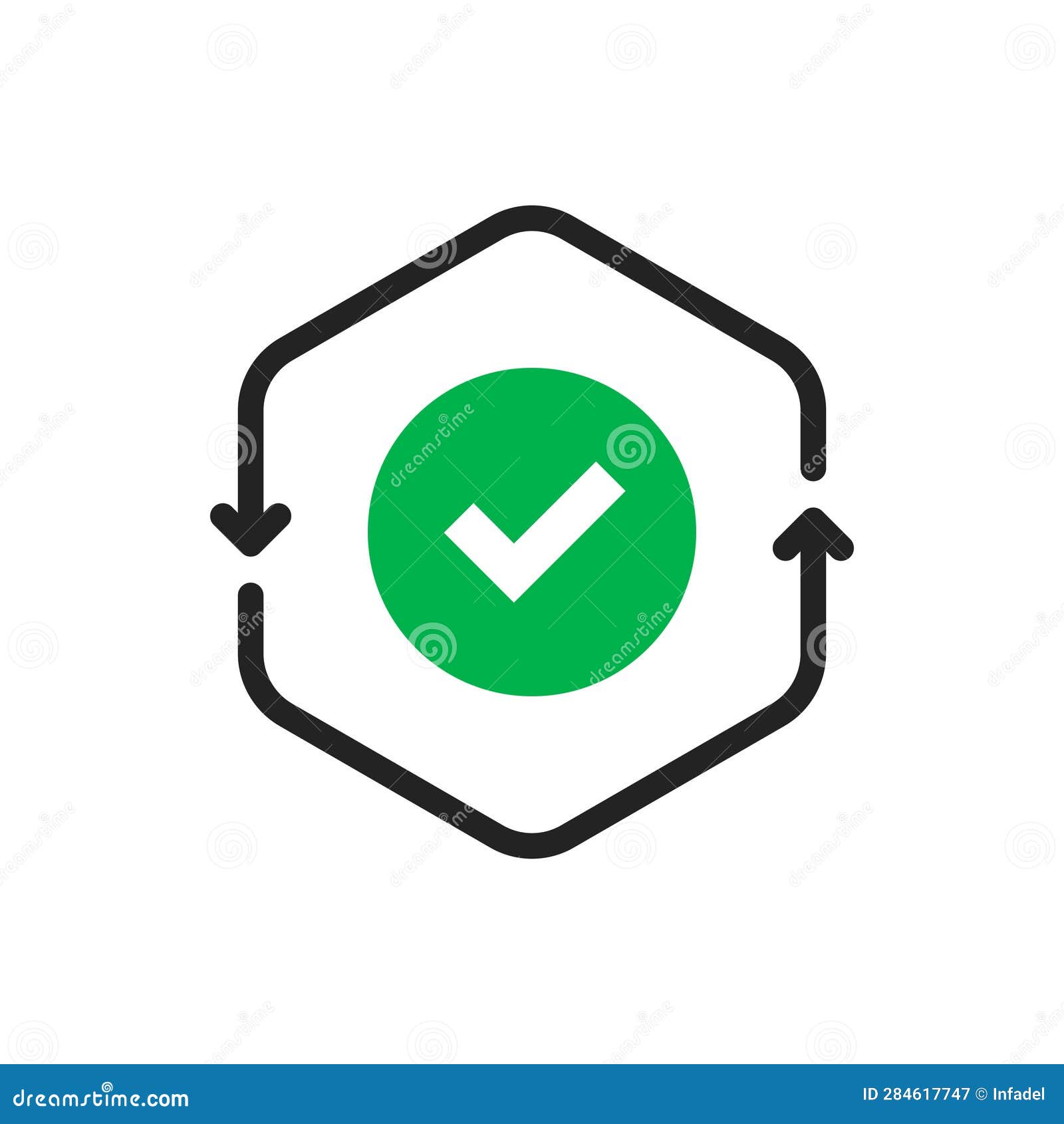Green Checkmark Like Cash Flow or Implement Icon Stock Vector ...